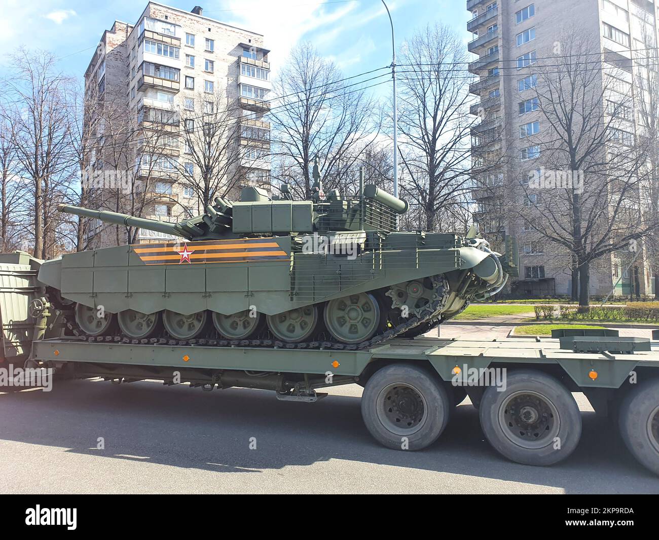 Saint Petersburg, Russia 04.30.2021 - military equipment, tank on ...