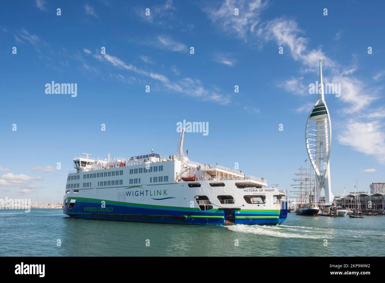 England, Hampshire, Portsmouth, Portsmouth Harbour, Spinnaker Tower and ...