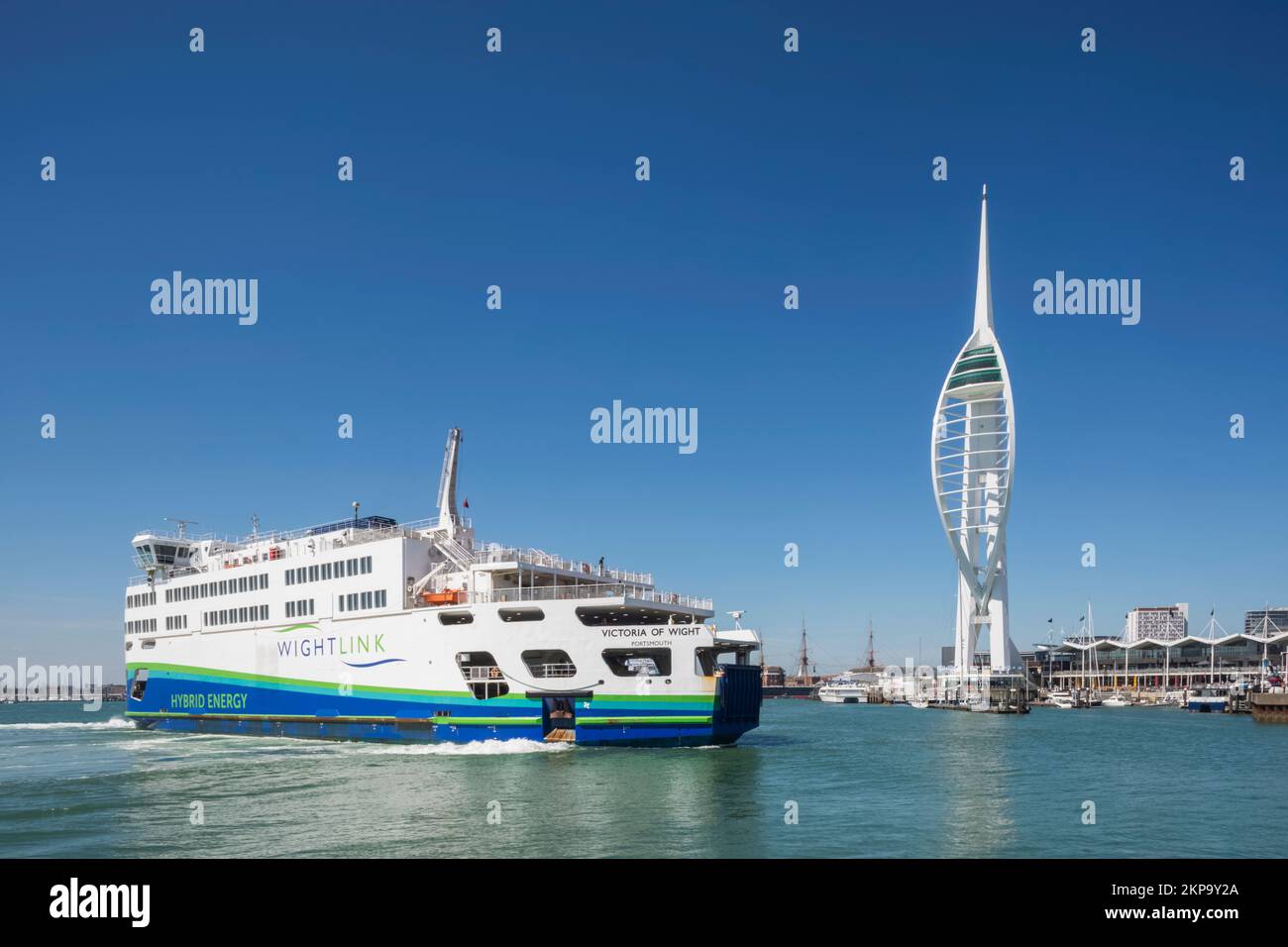 England, Hampshire, Portsmouth, Portsmouth Harbour, Spinnaker Tower and ...