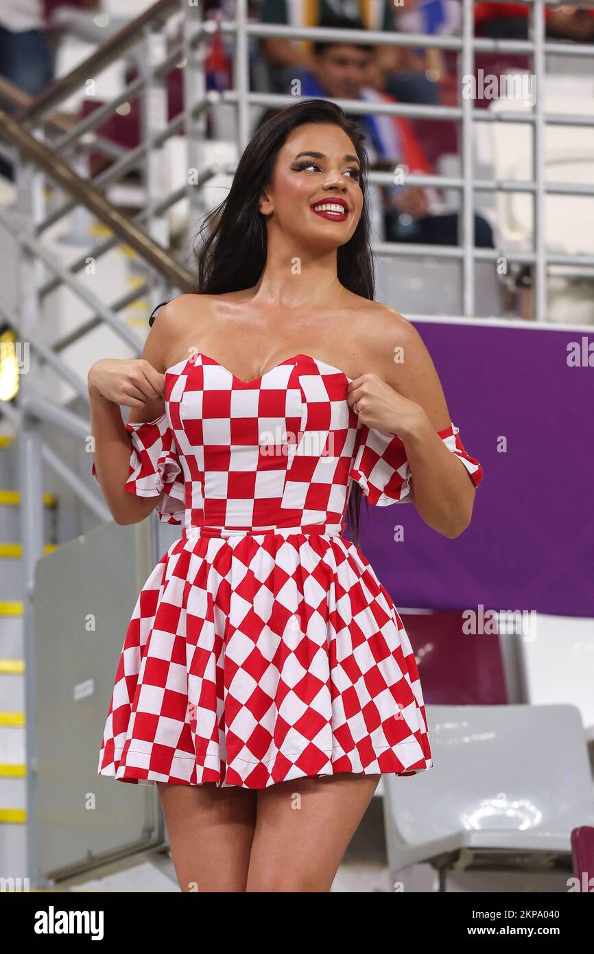 A Croatia supporter and model Ivana Knoll in the stands before the FIFA ...