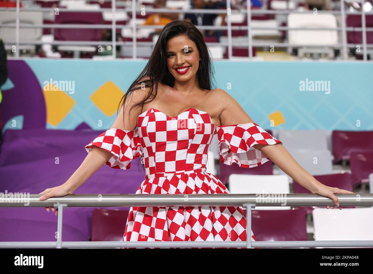 A Croatia supporter and model Ivana Knoll in the stands before the FIFA ...