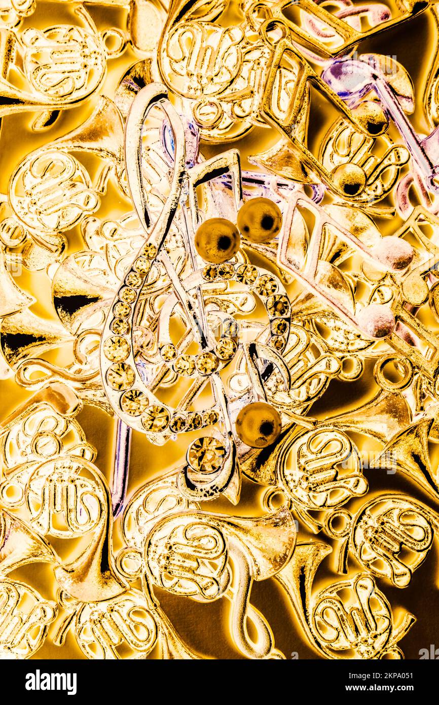 Disco and dance in a fine art composition of diamond treble clefs and ...