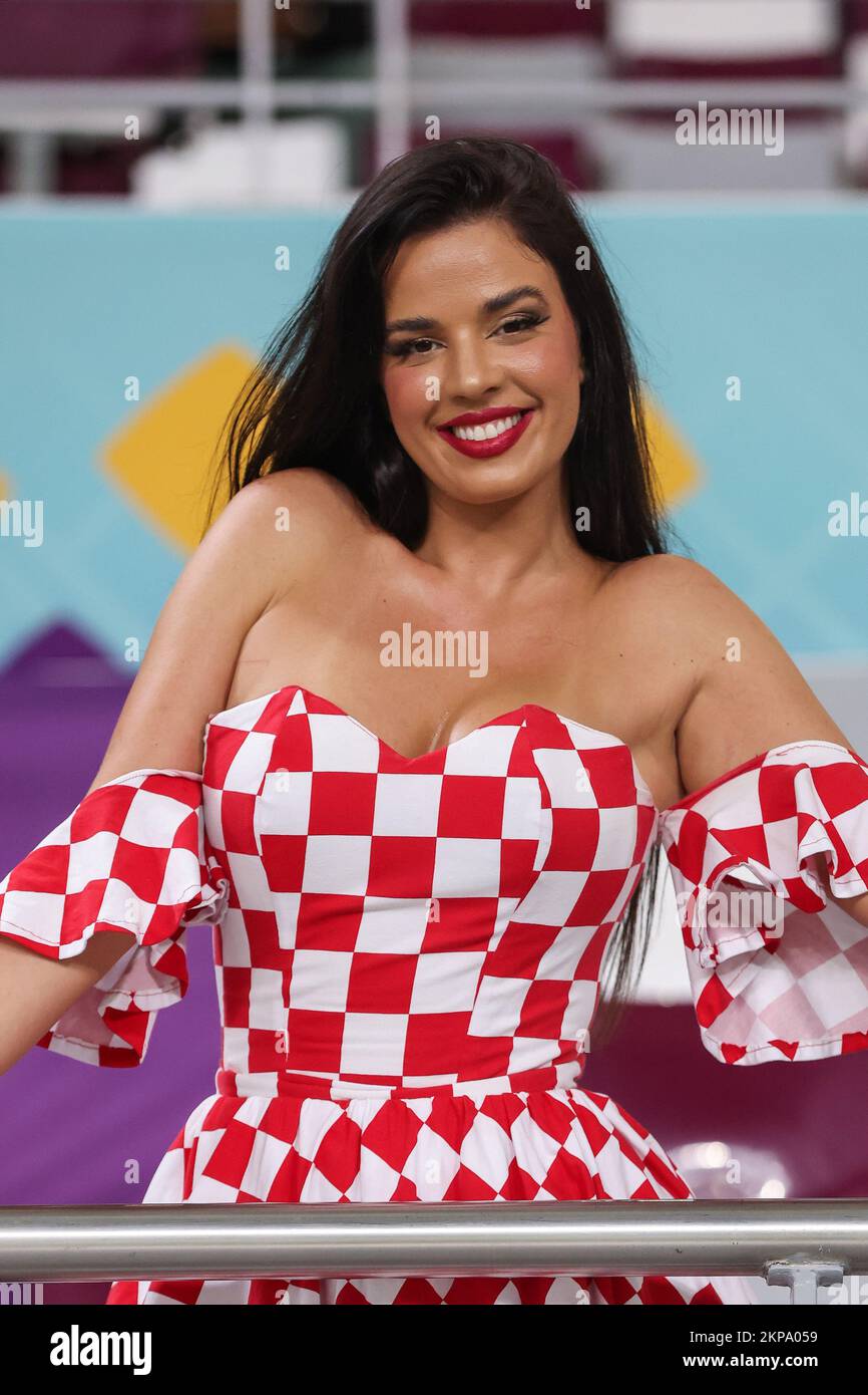 A Croatia supporter and model Ivana Knoll in the stands before the FIFA ...