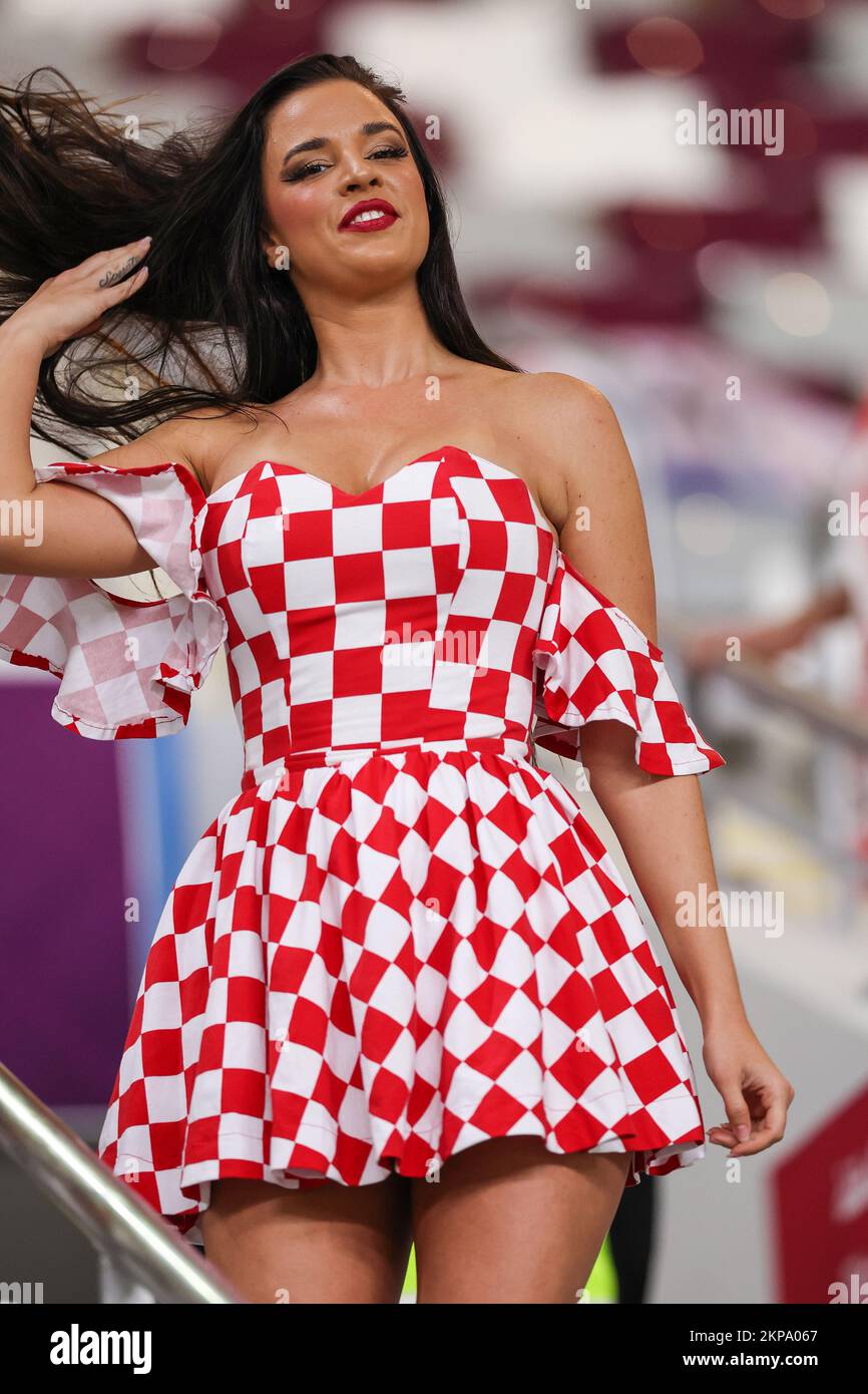 A Croatia supporter and model Ivana Knoll in the stands before the FIFA ...