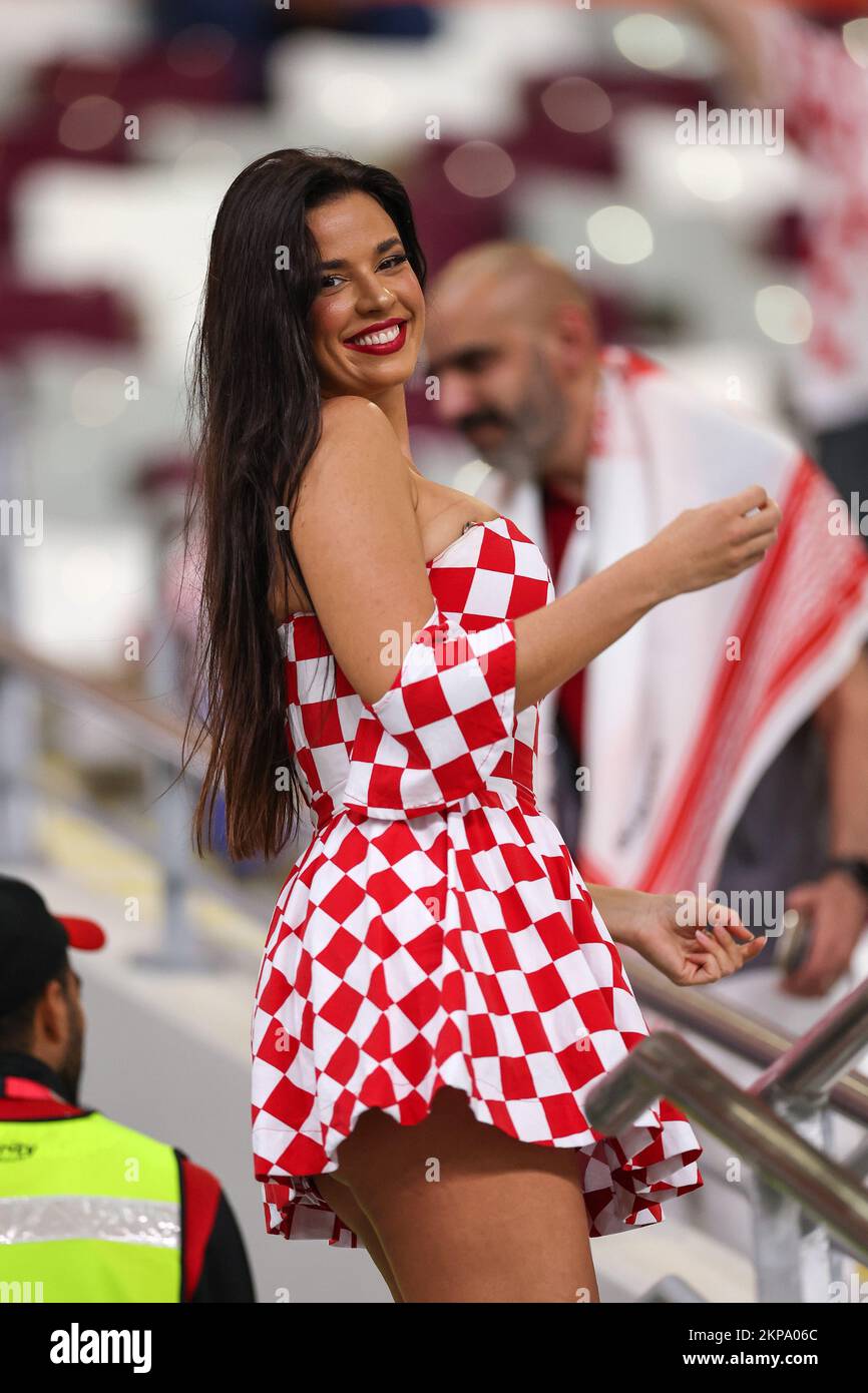 A Croatia supporter and model Ivana Knoll in the stands before the FIFA ...