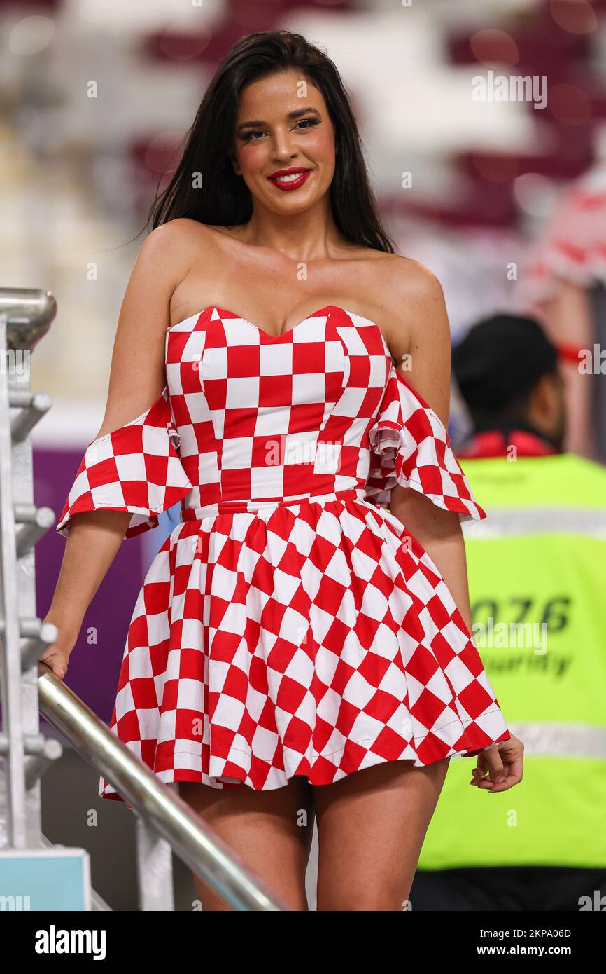 A Croatia supporter and model Ivana Knoll in the stands before the FIFA ...