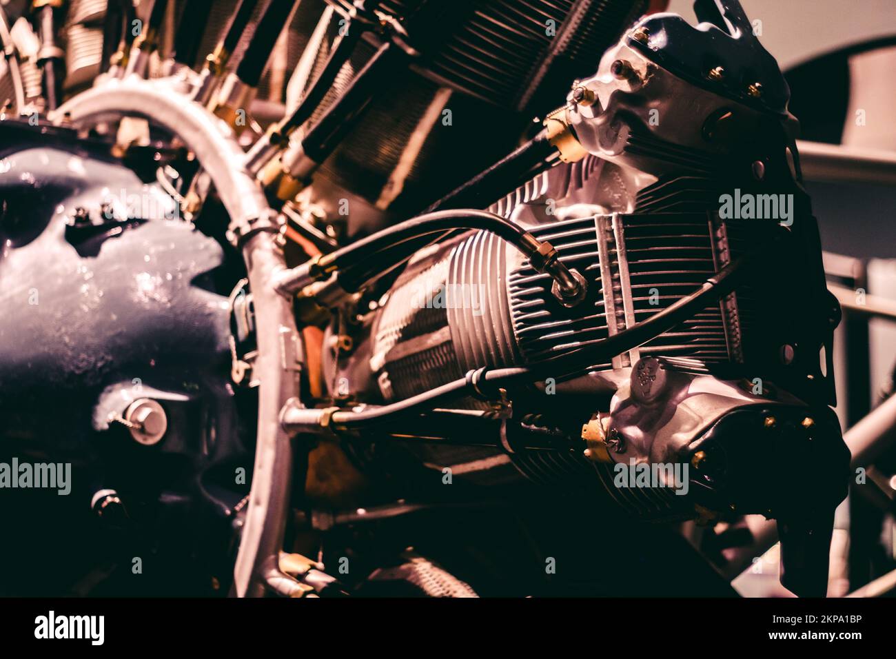 mechanical antique old aerial engine antique Stock Photo - Alamy