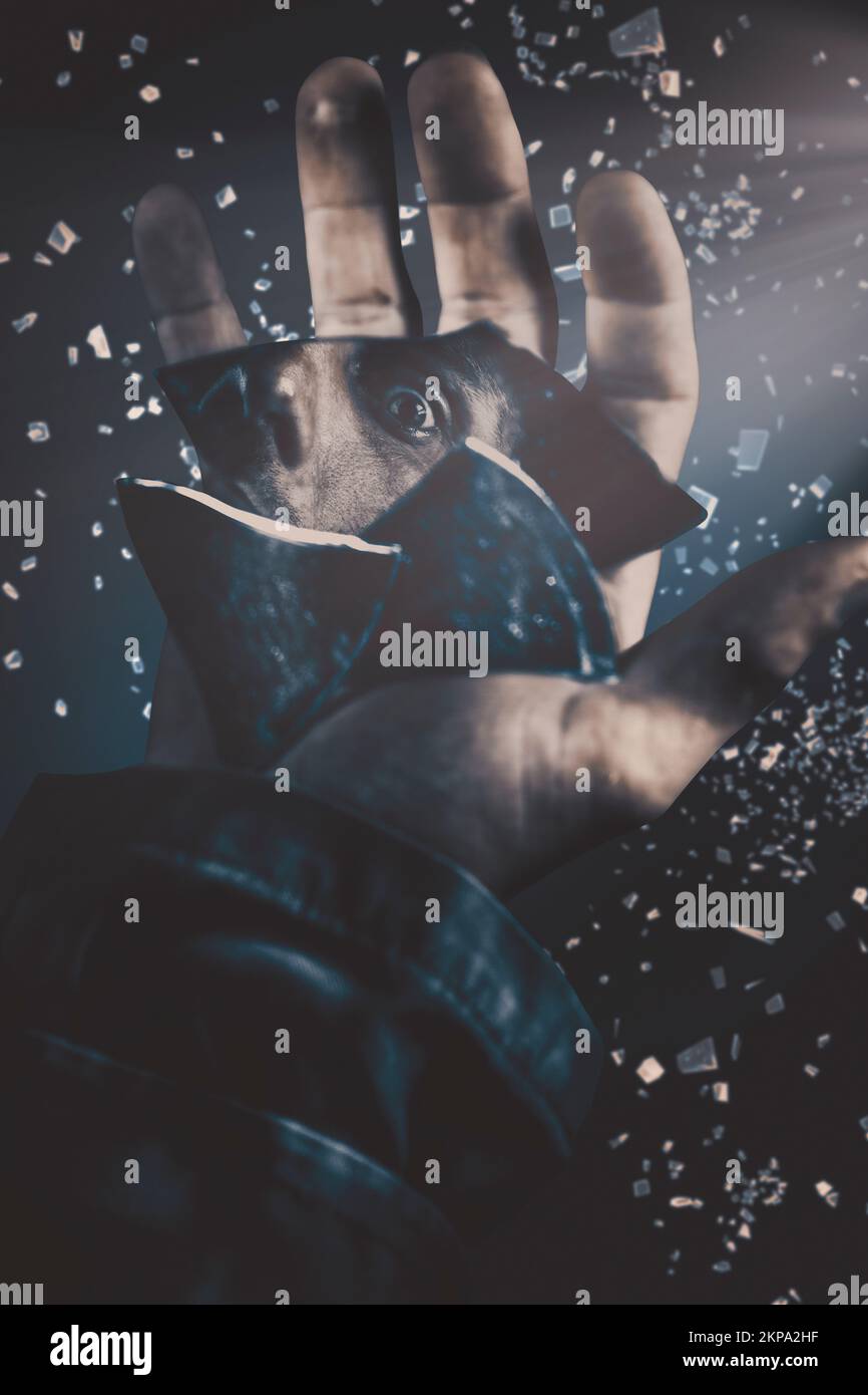 Man behind glass shattering hi-res stock photography and images - Alamy