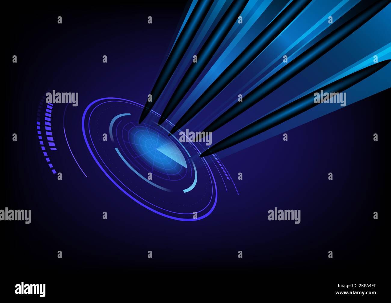 Abstract geometric radar and light beam. Technology background. Vector ...