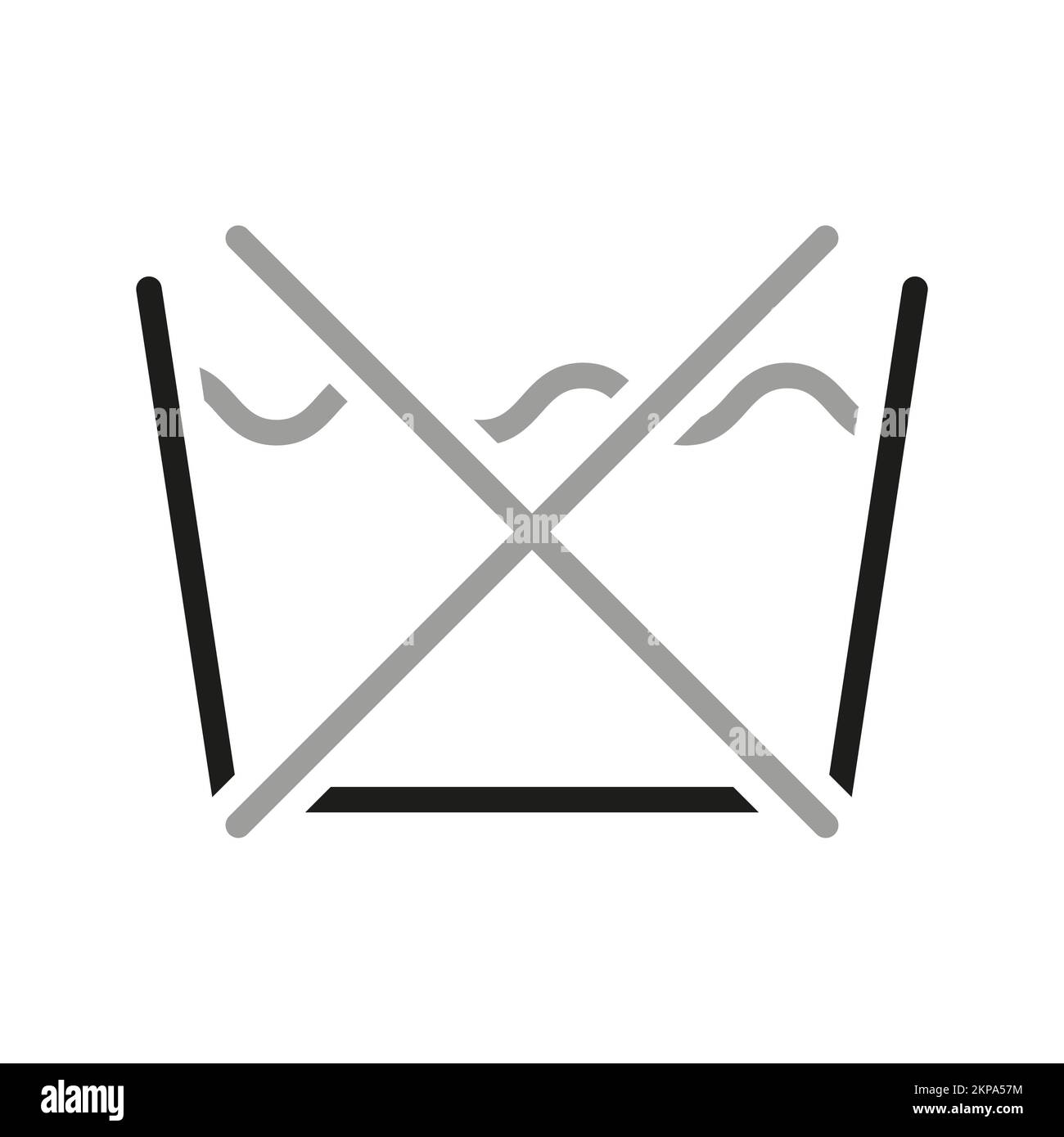 Laundry icon. Care clothes instructions on labels, do not wash Stock ...