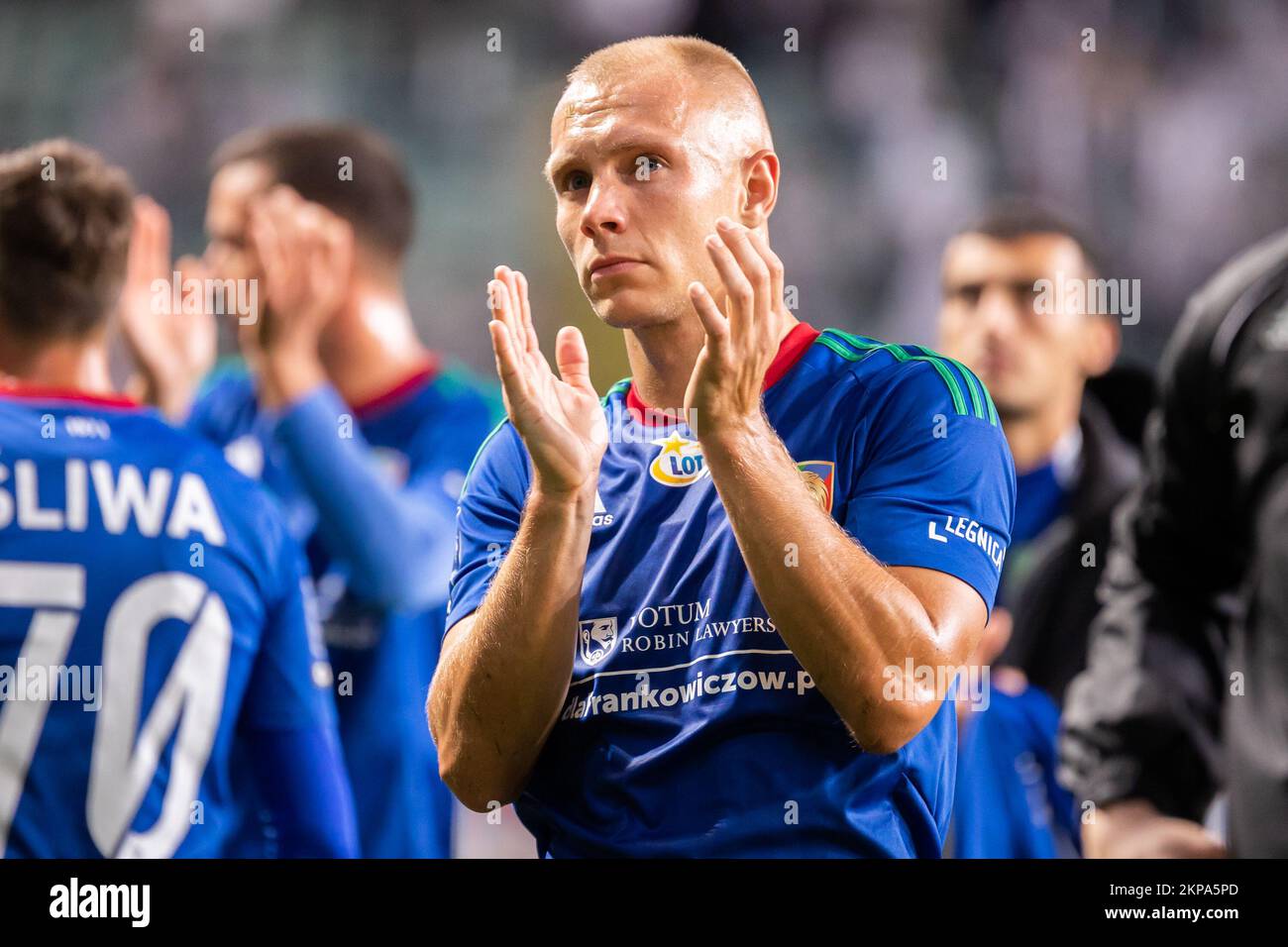 Warsaw, Poland. 16th Sep, 2022. Kamil Zapolnik of Miedz seen during the ...