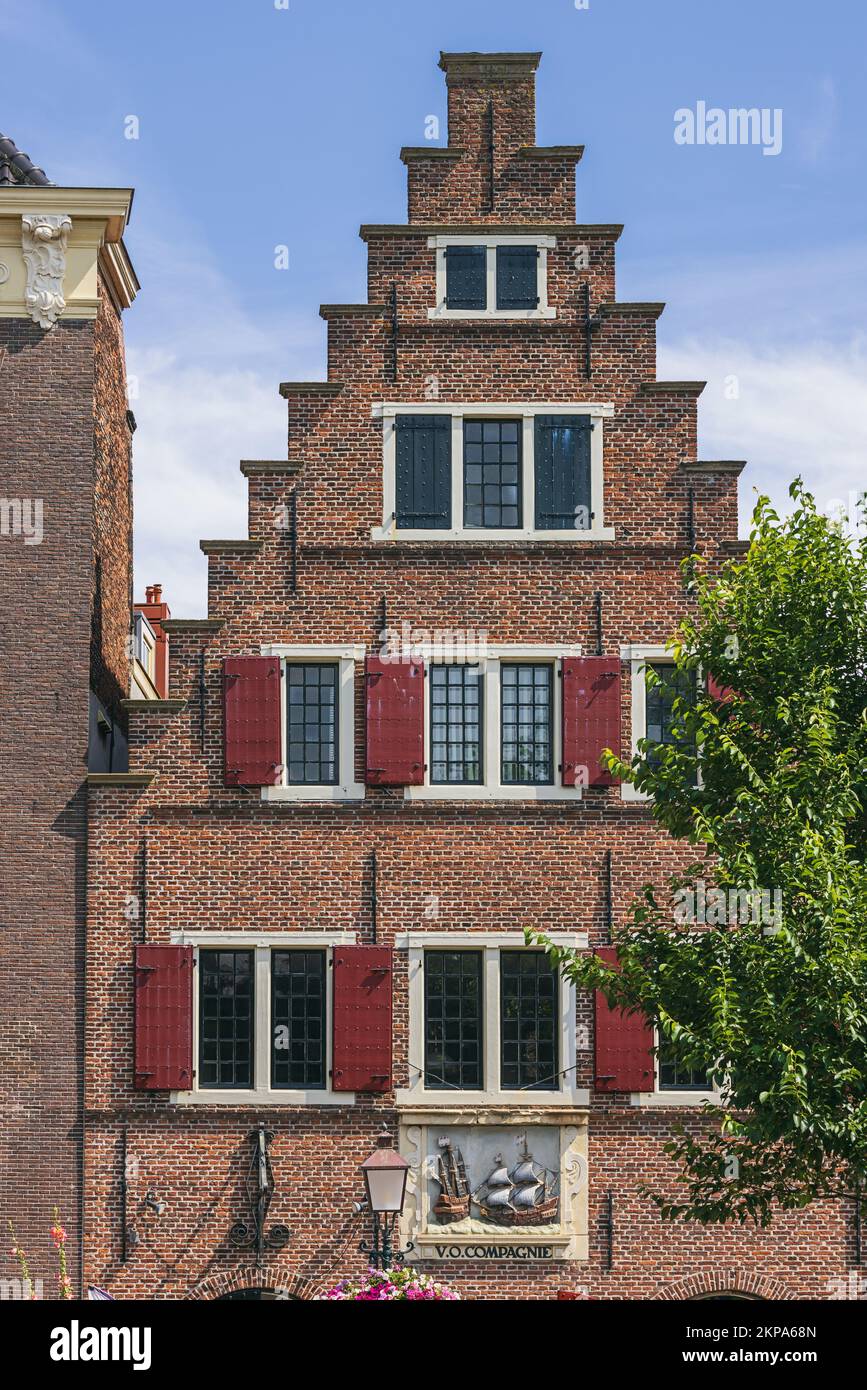 Typical trading house in Hoorn from the Dutch East India Company, a ...