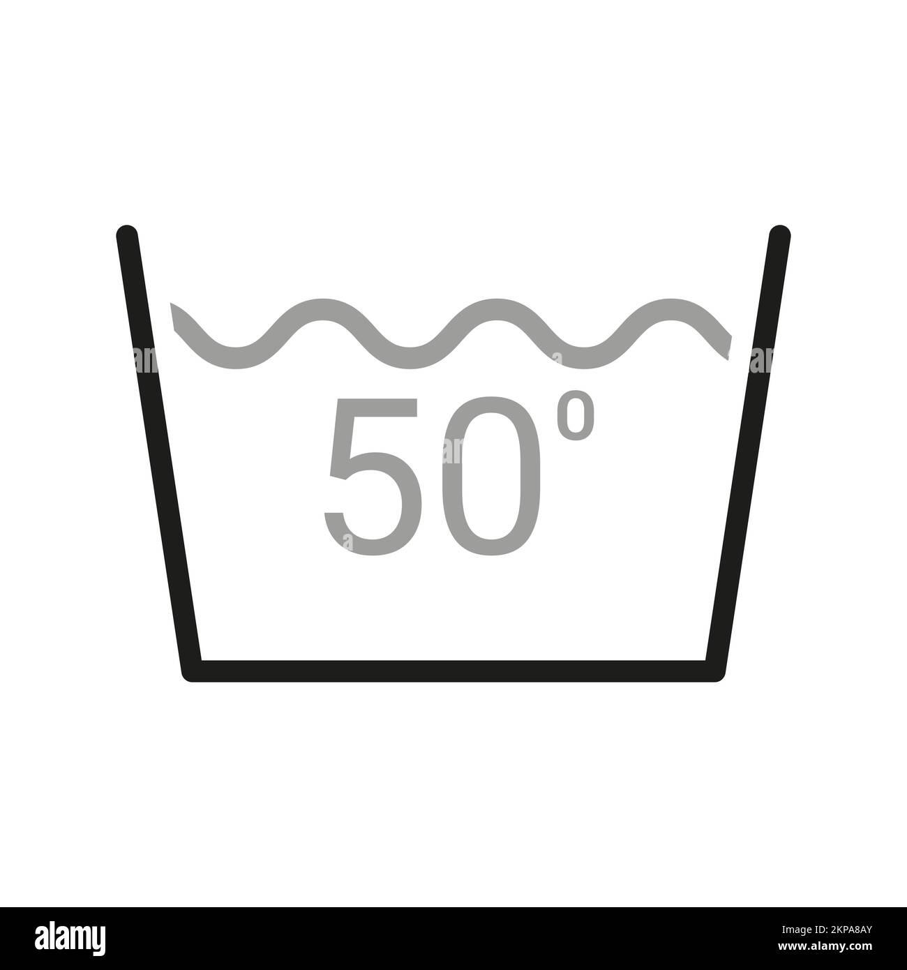 Laundry icon. Care clothes instructions on labels, temperature water 50 ...