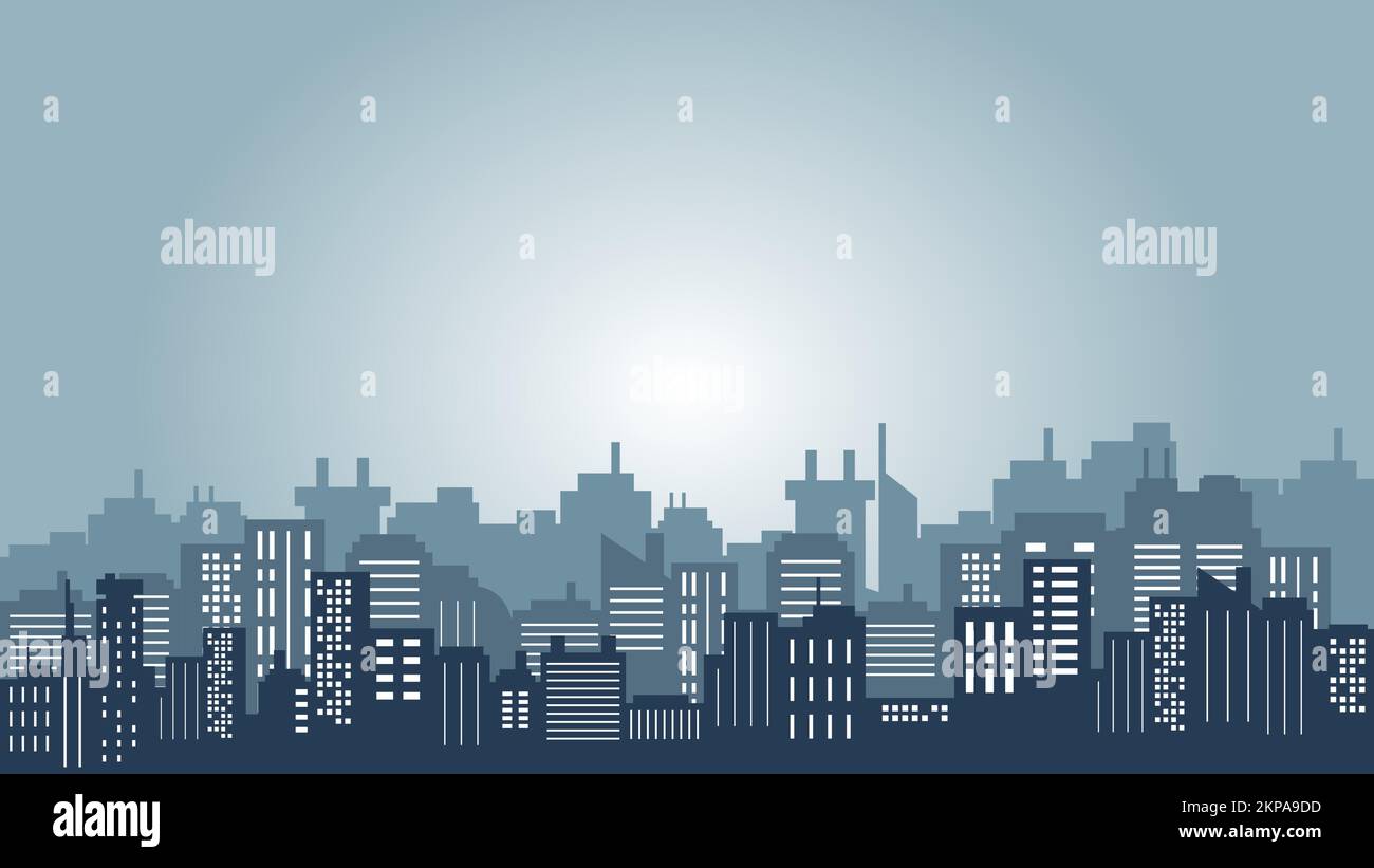 City vector background at night from the top of the building ...