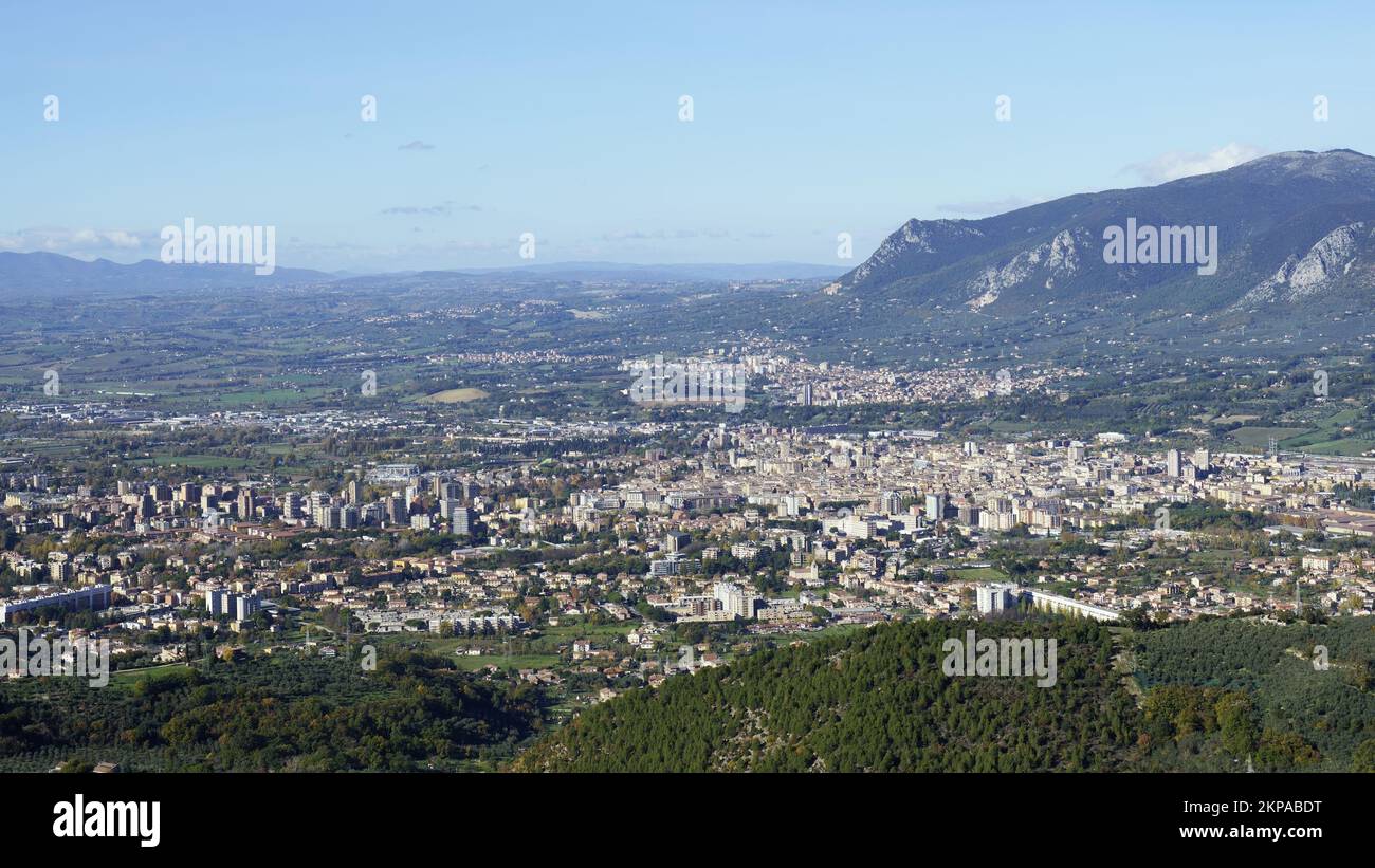 view from the east of the city of Terni and of part of its reliefs ...