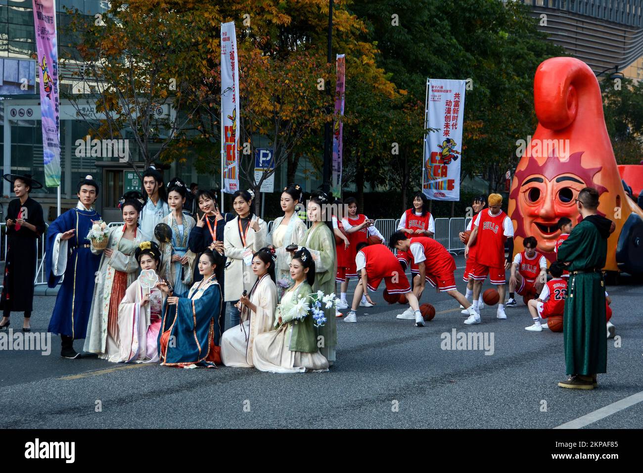 The animation float parade during the 18th China International Cartoon ...