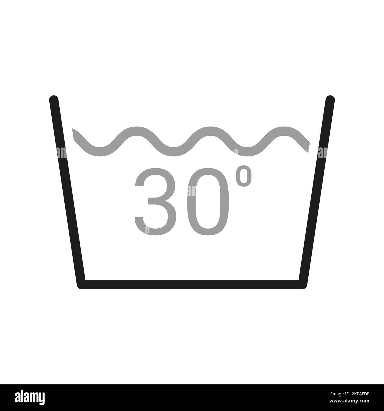 Laundry icon. Care clothes instructions on labels, temperature water 30 ...