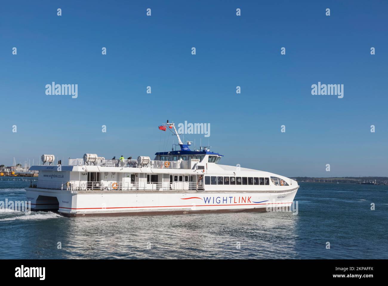 England, Hampshire, Portsmouth, Portsmouth Harbour, Wightlink Passenger ...