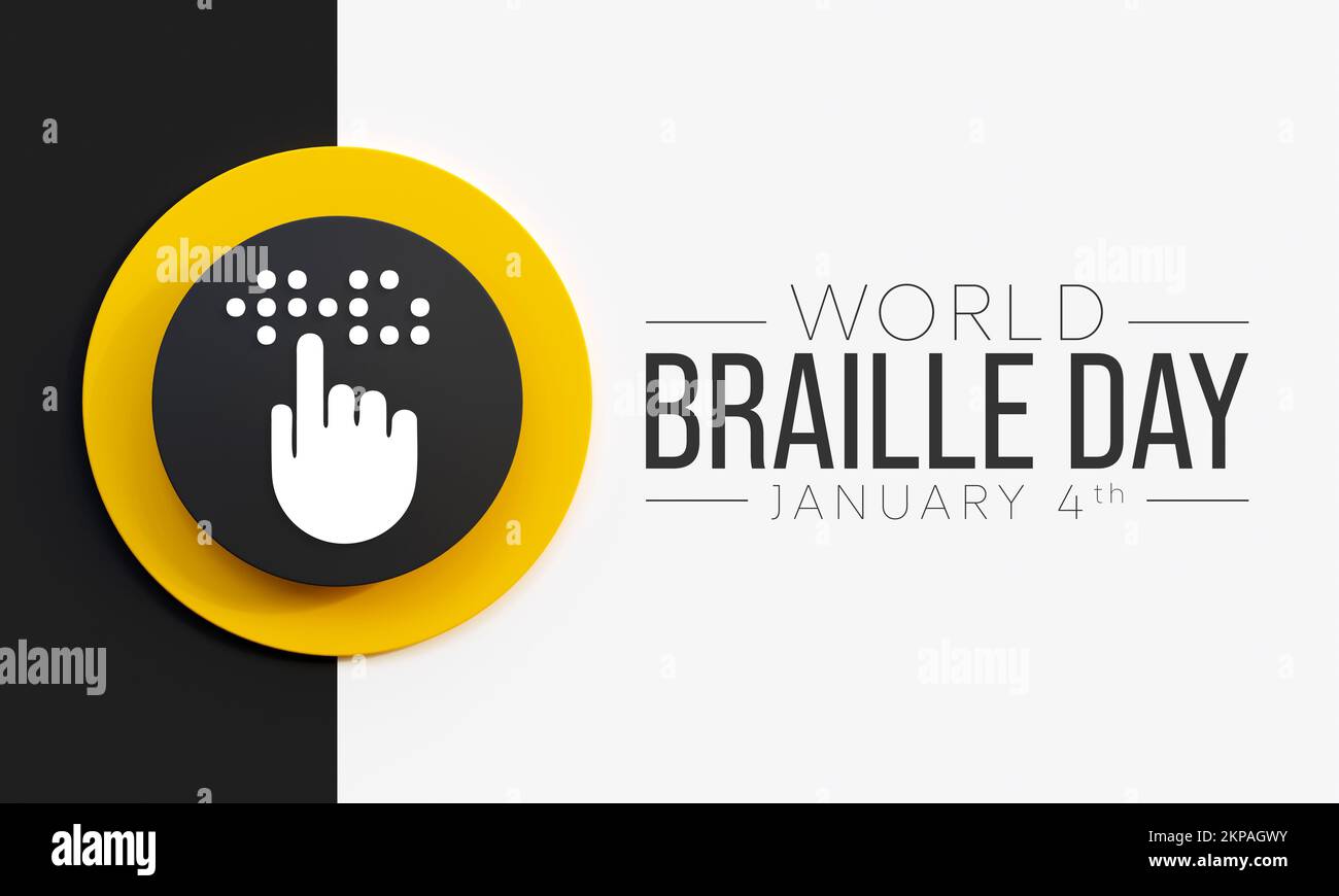 World Braille day is observed every year on January 4. 3D Rendering ...