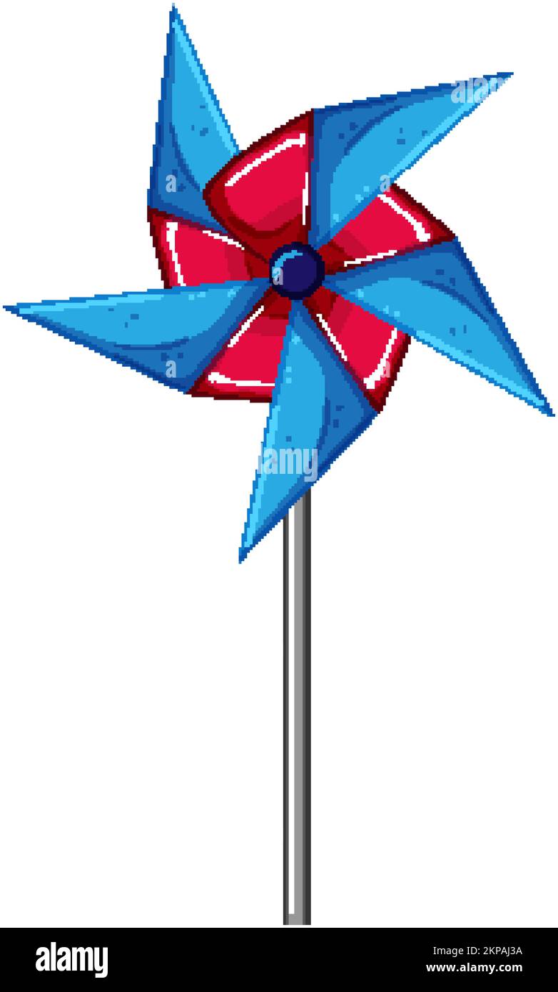 windmill pinwheel toy cartoon vector illustration Stock Vector Image ...