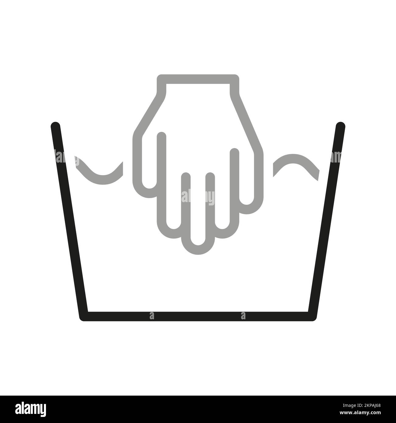 Laundry icon. Care clothes instructions on labels, hand wash Stock ...