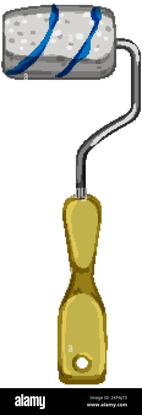 painter roller paint cartoon vector illustration Stock Vector Image ...