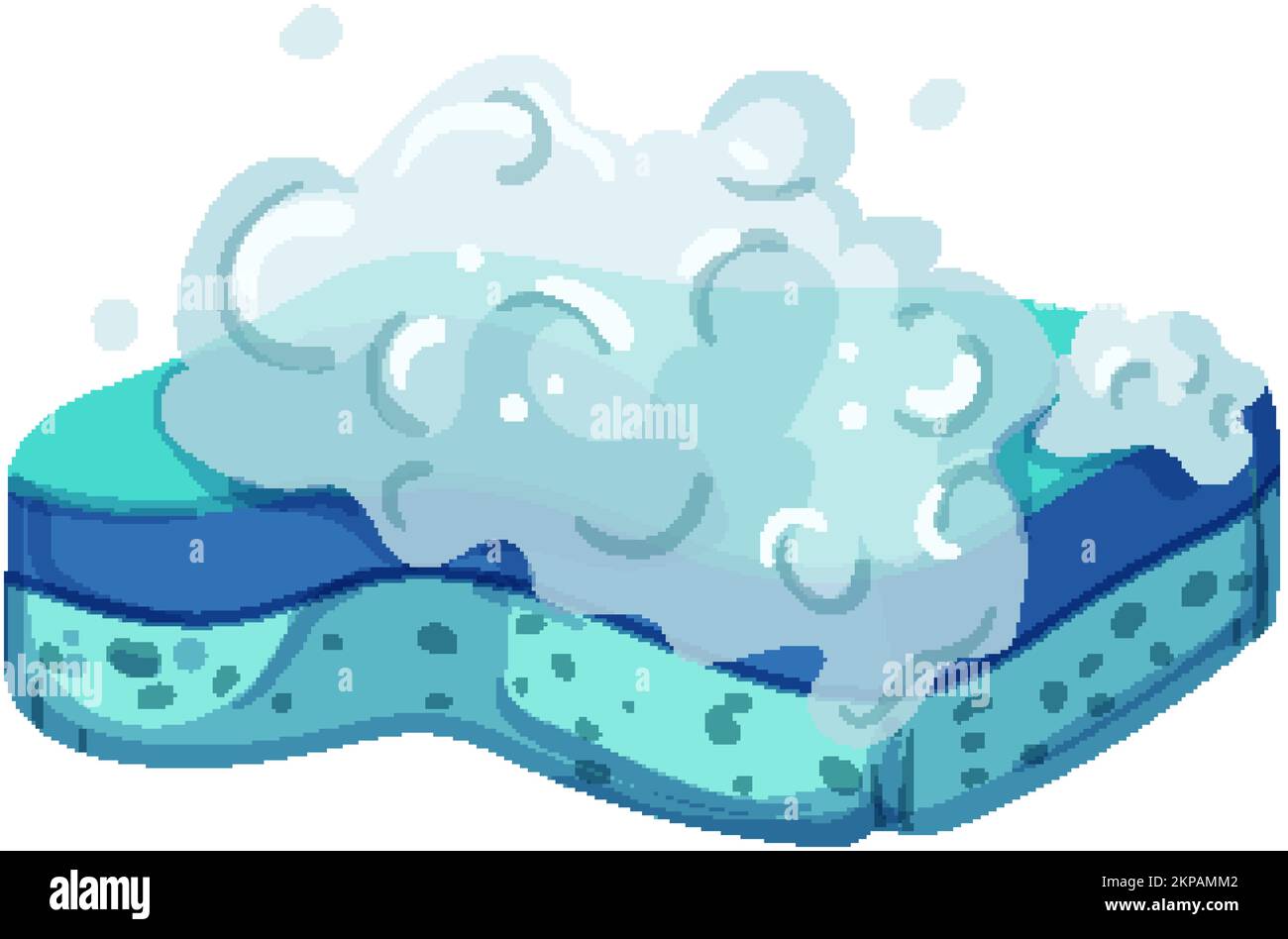 cleaner sponge kitchen cartoon vector illustration Stock Vector Image ...