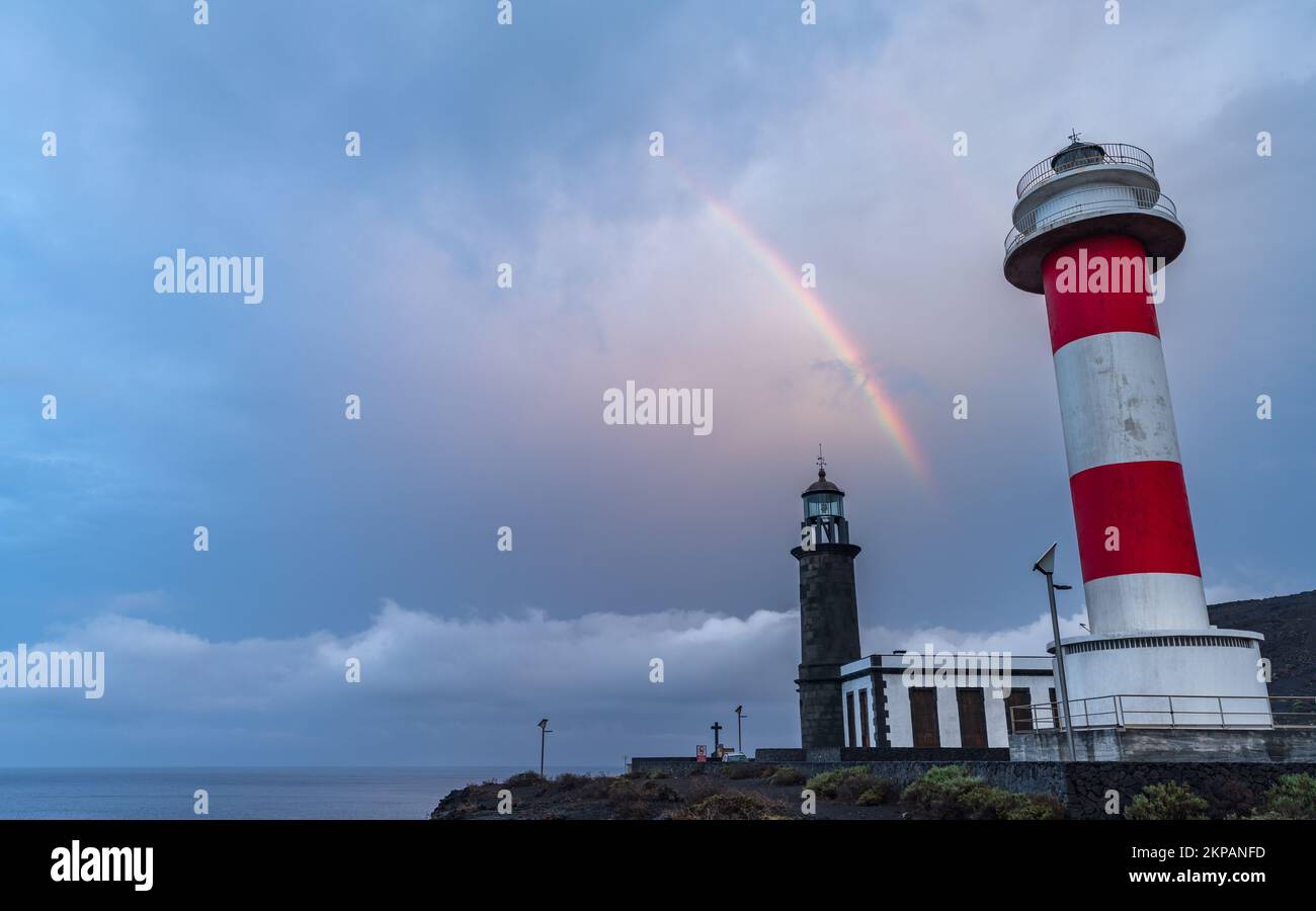 Old and new lighthouses under the rainbow Stock Photo - Alamy