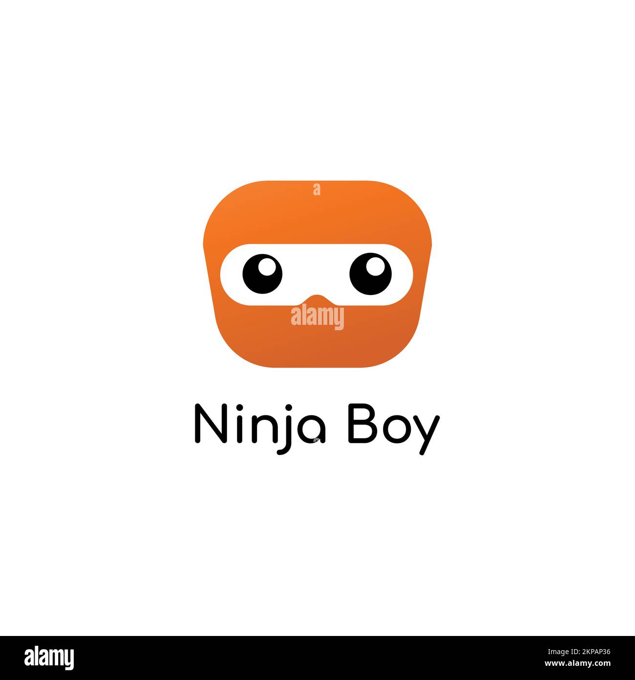 Cute Ninja Boy. Cartoon Head Logo Concept, Superhero Character Stock ...