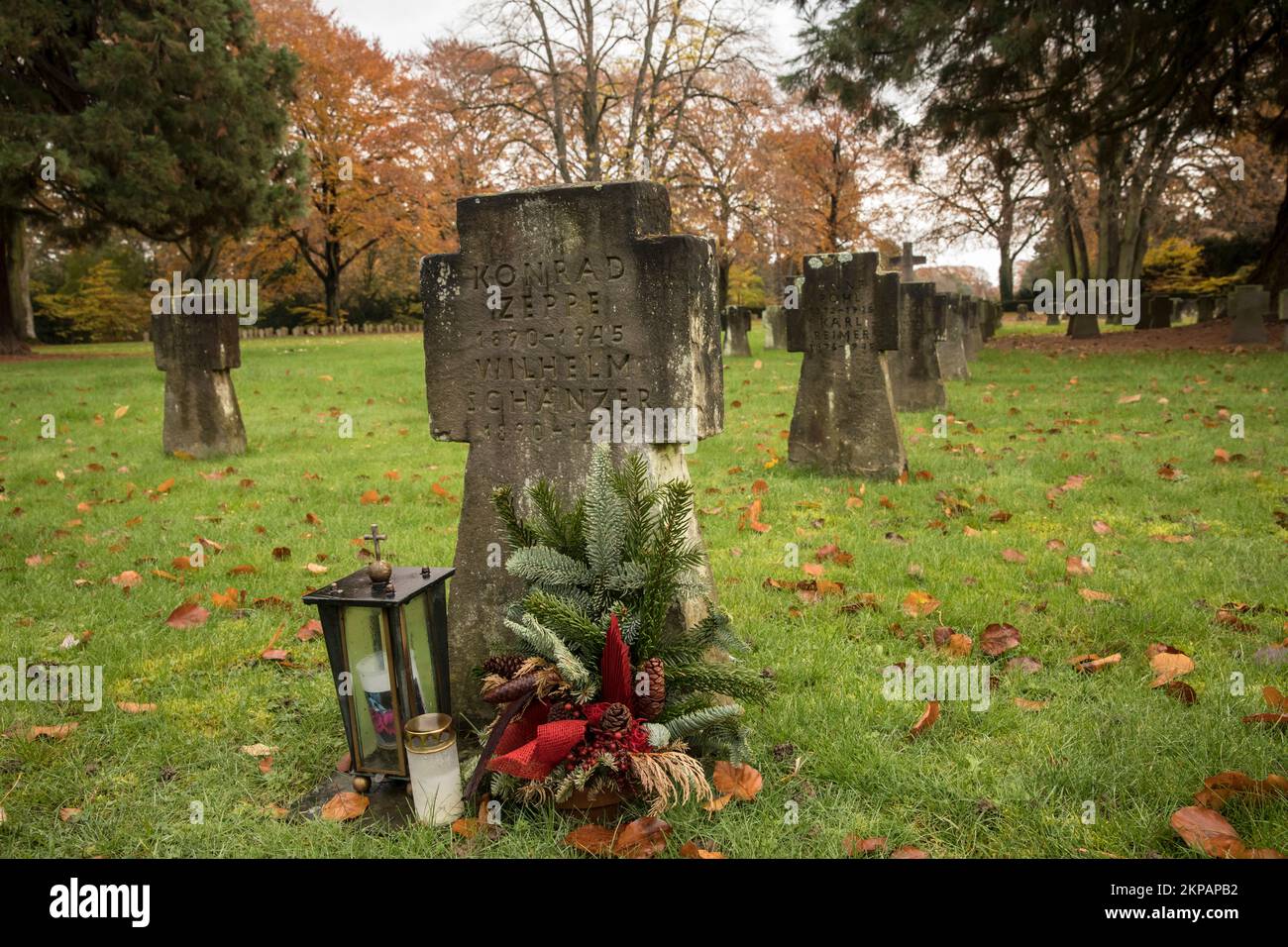 war graves at the Cologne Southern Cemetery in the district Zollstock ...