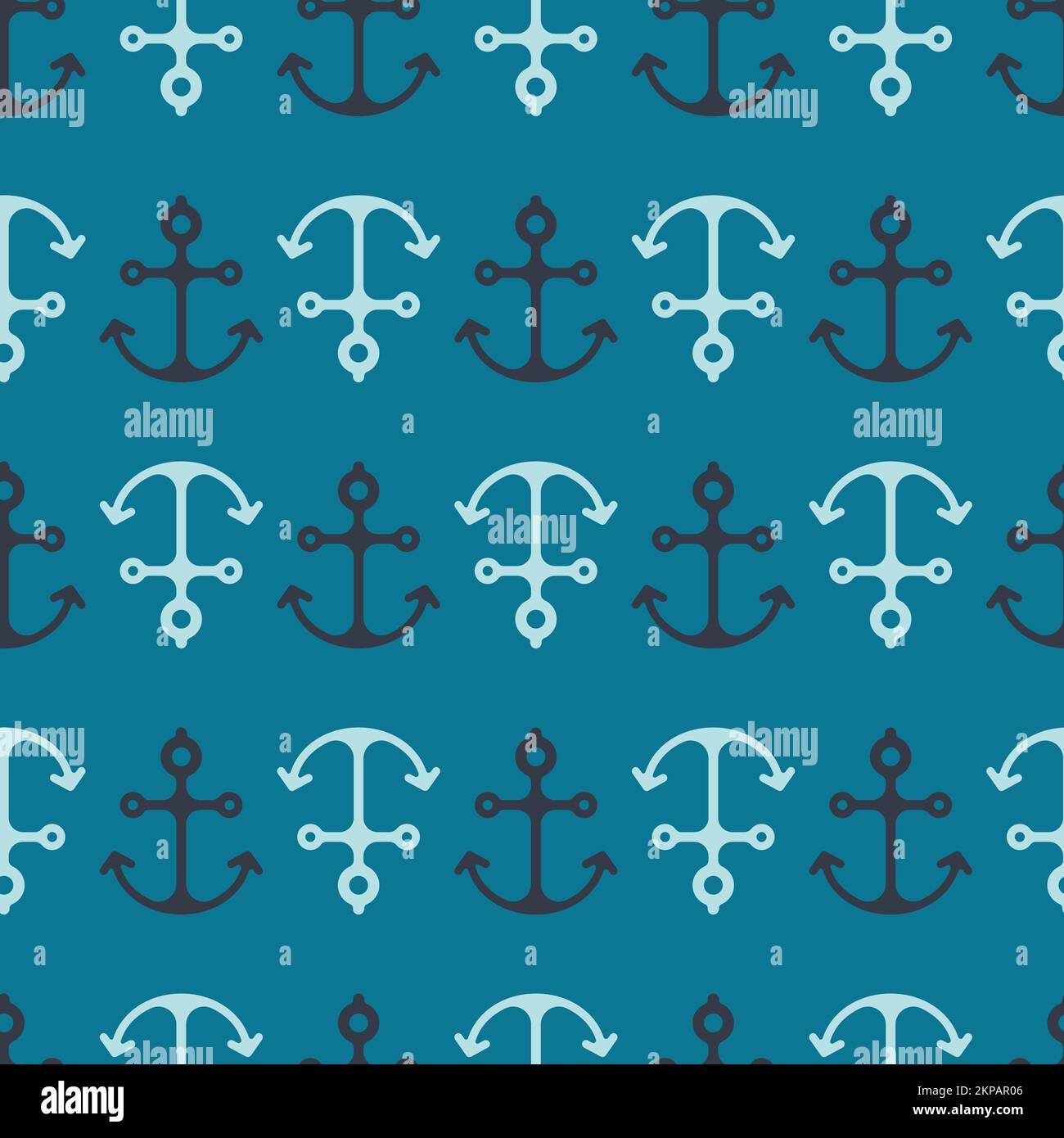 Dark Teal Vintage Anchors Textured repeat pattern design Stock Vector ...