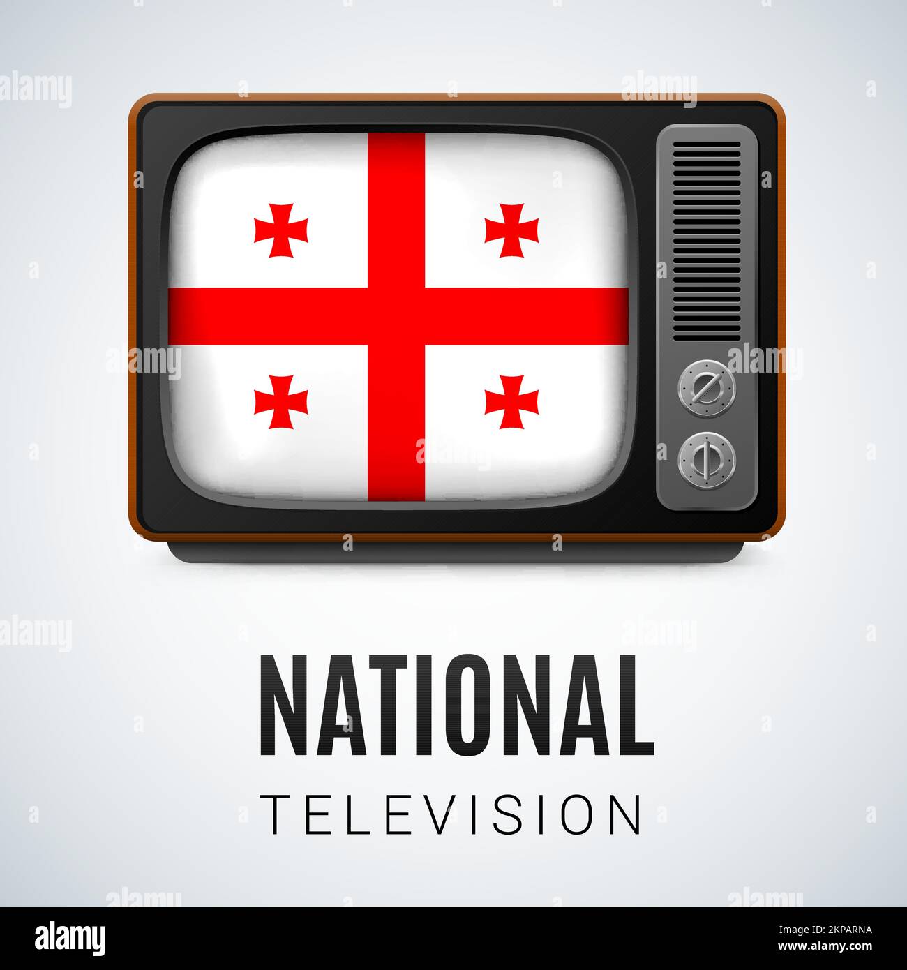 Vintage TV and Flag of Georgia as Symbol National Television. Tele ...