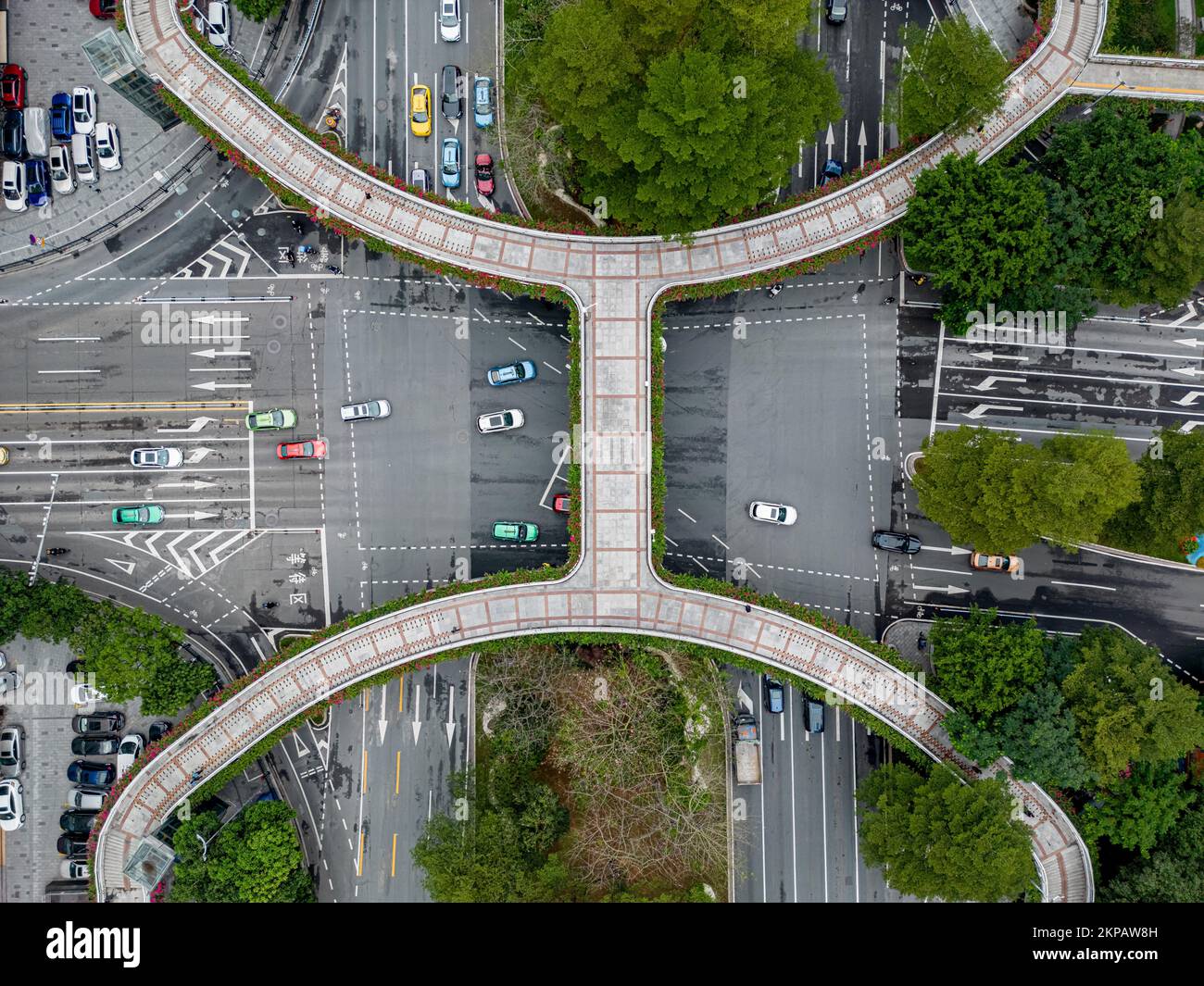 Aerial photo shows the little traffic flow on Guangzhou Bridge and ...