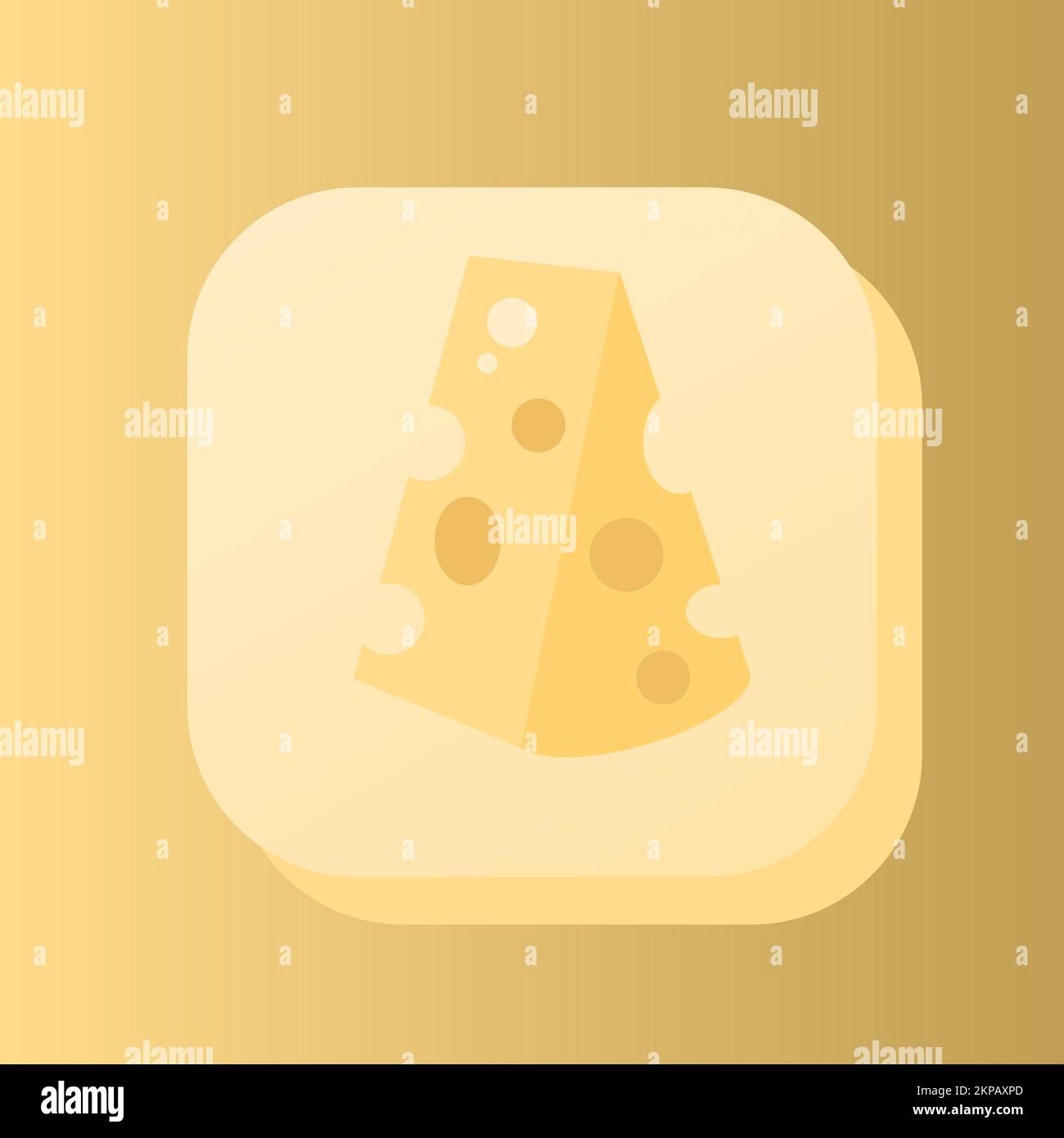 Cheese 3d button outline icon. Healthy nutrition concept. Cheese ...