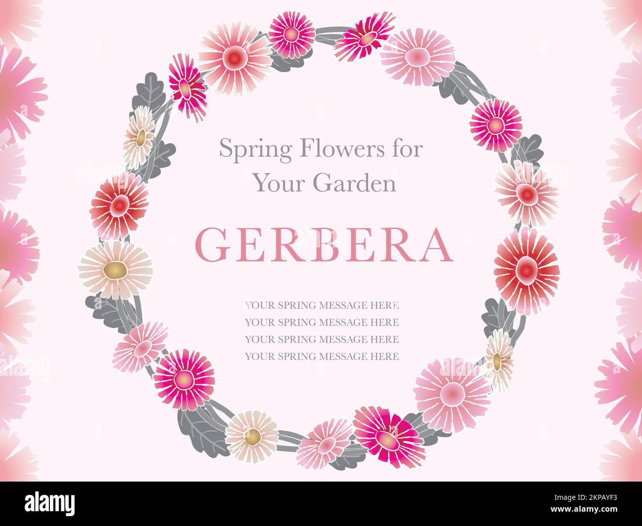 Vector Round Spring Flower Frame, Gerber, Isolated On A Plain ...
