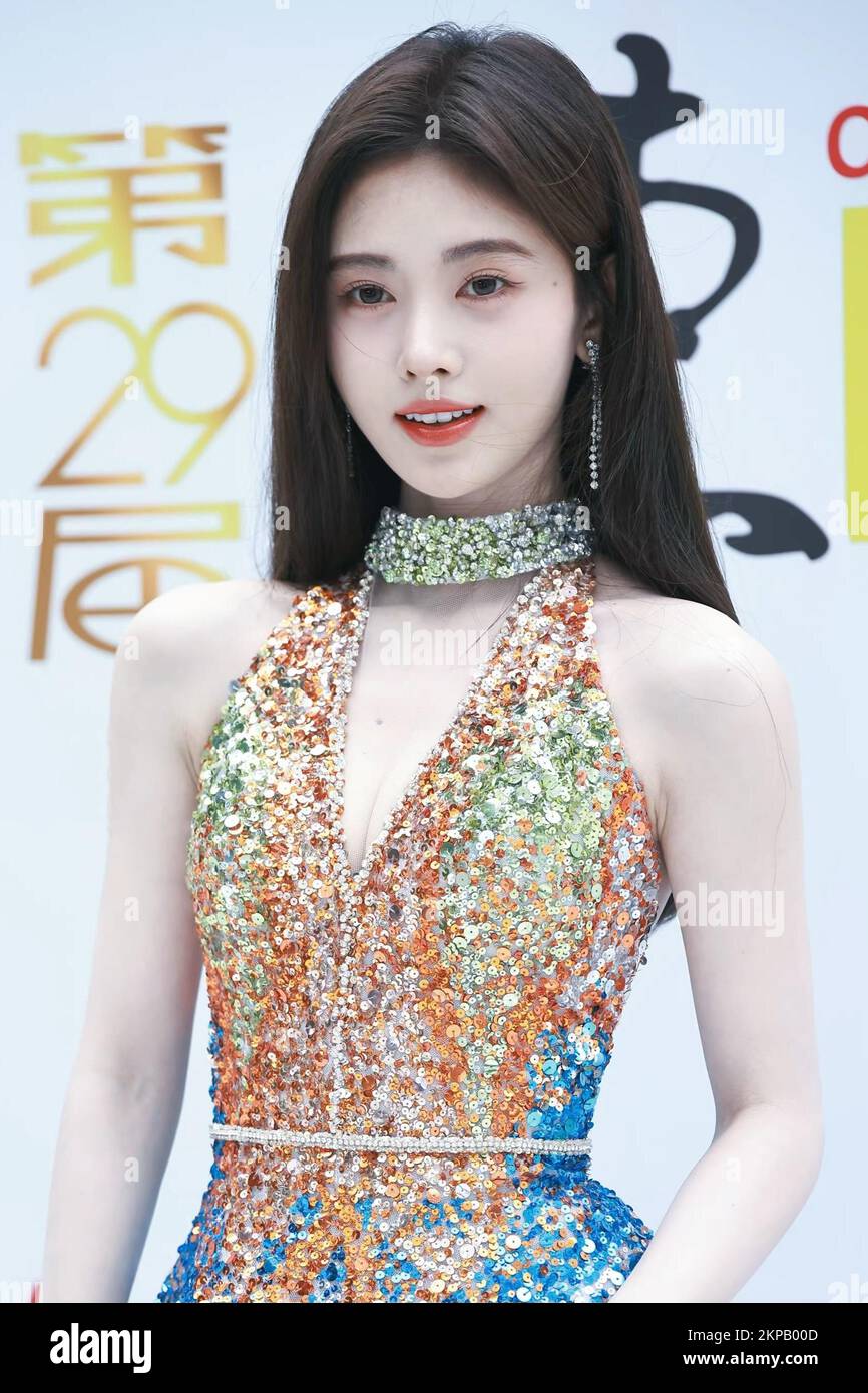 Chinese singer Ju Jingyi shows at the 2022 Chinese Top Ten Music Awards in Haikou City ...