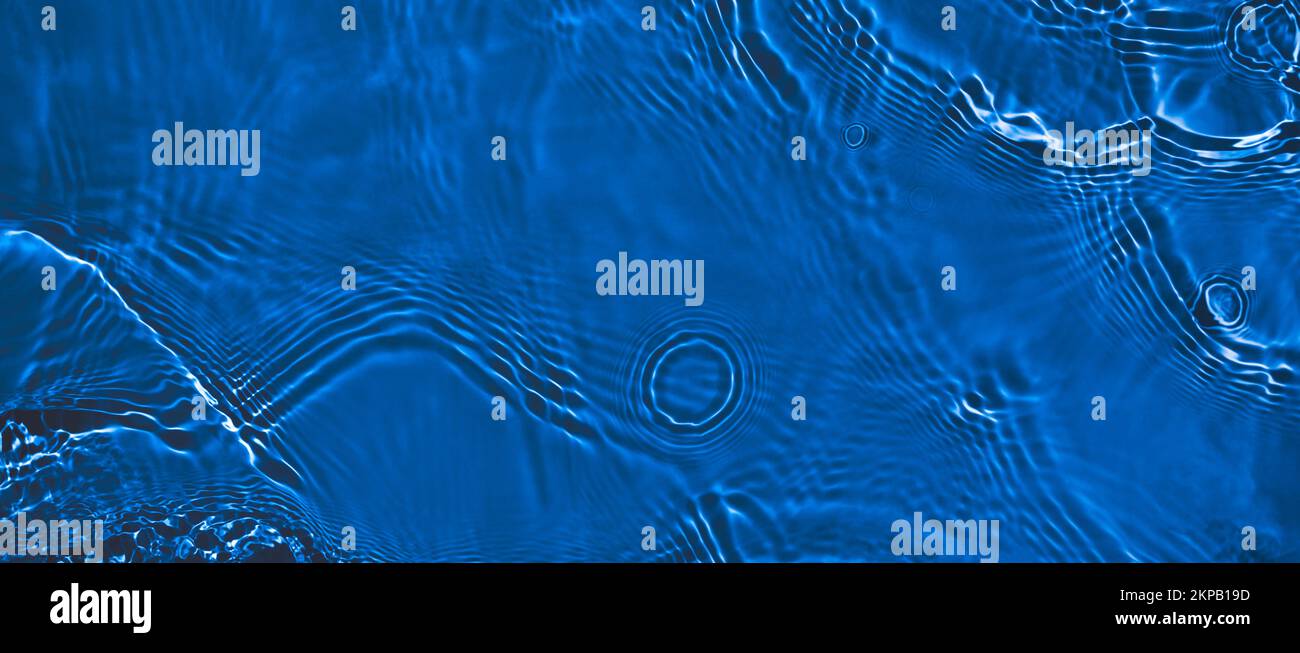 transparent dark blue clear calm water surface texture banner Stock ...