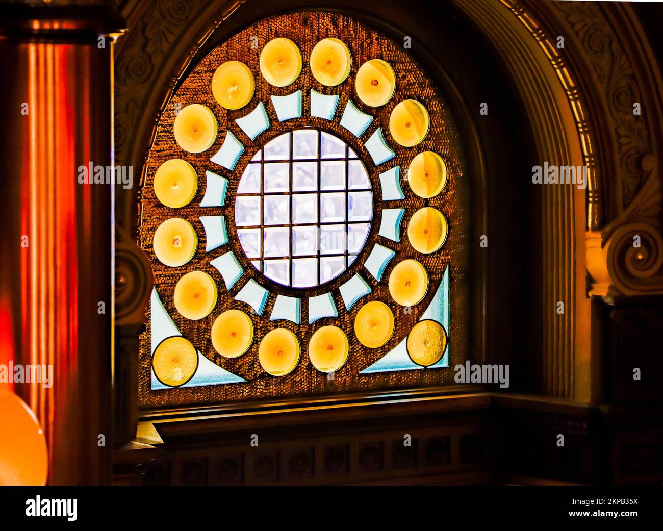 The mosaic window of Kansas State Capitol Building Topeka, USA Stock ...