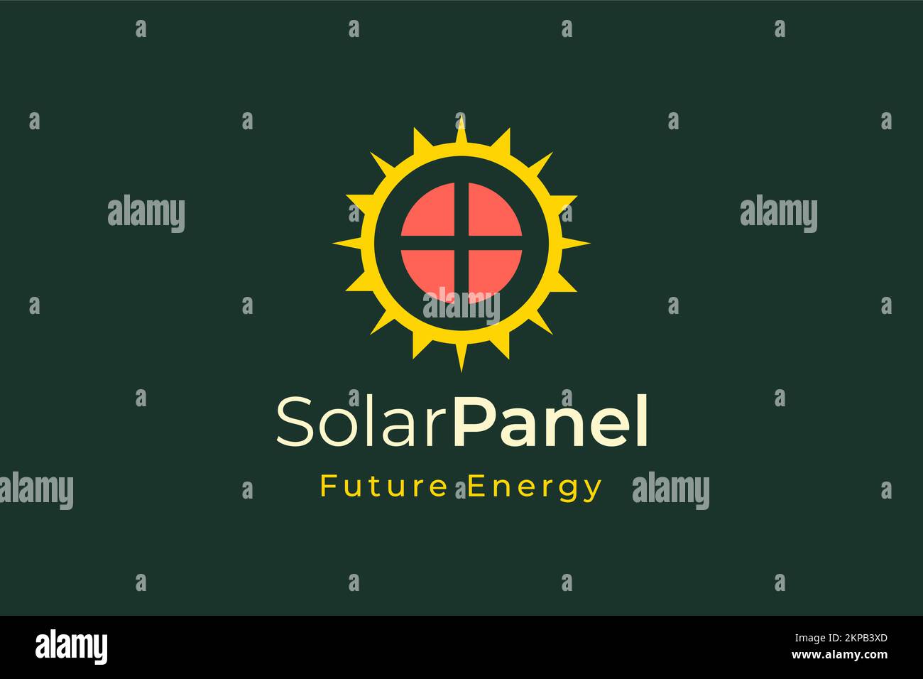 Solar panel energy logo with simple and modern shape for electricity ...