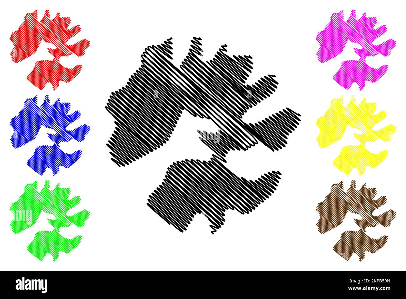 Utupua island (Solomon Islands, Pacific Ocean, Santa Cruz Islands) map vector illustration ...