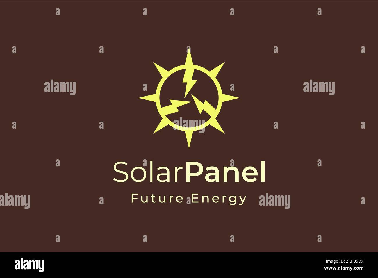 Solar panel energy logo with simple and modern shape for electricity ...