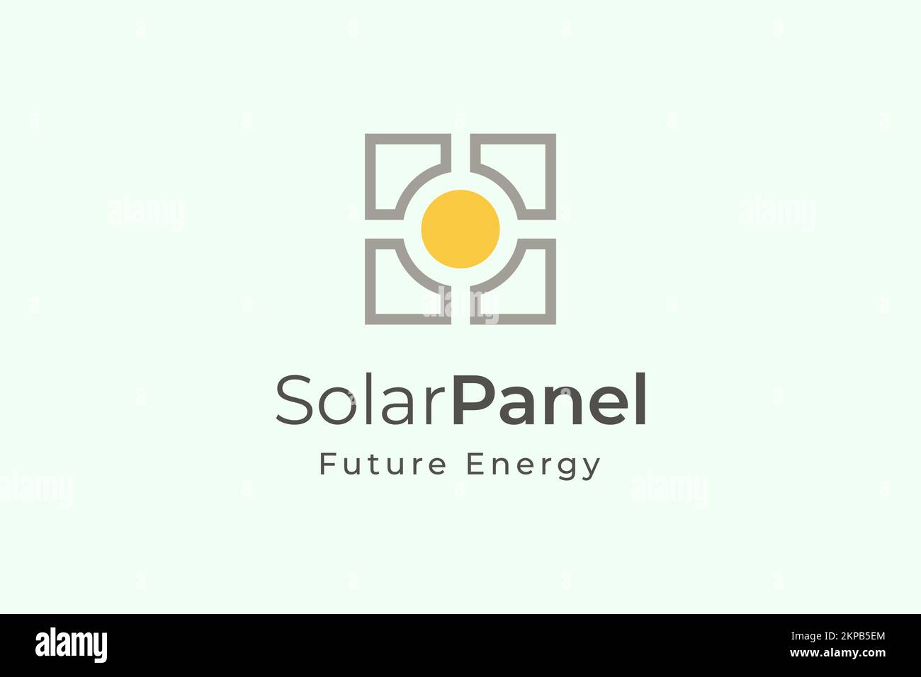 Solar panel energy logo with simple and modern shape for electricity ...