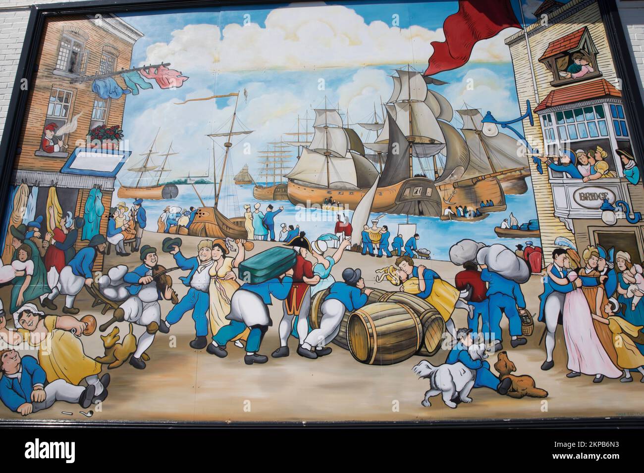 England, Hampshire, Portsmouth, Old Portsmouth, The Bridge Tavern, Wall ...
