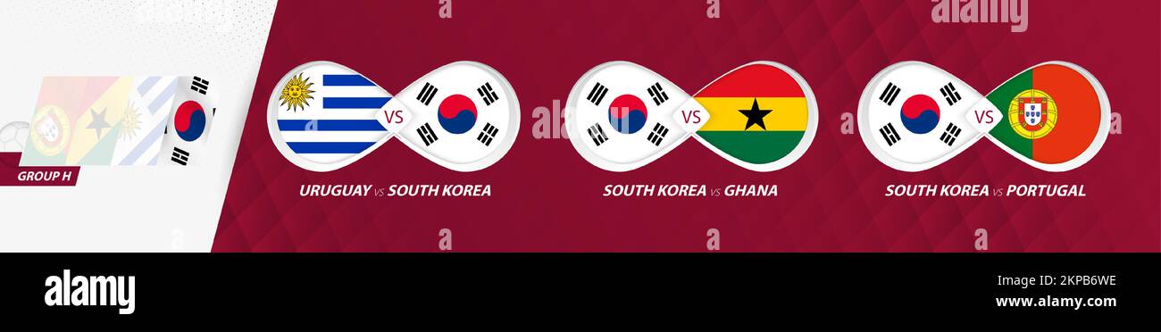 South Korea national team matches in group H, football competition 2022 ...
