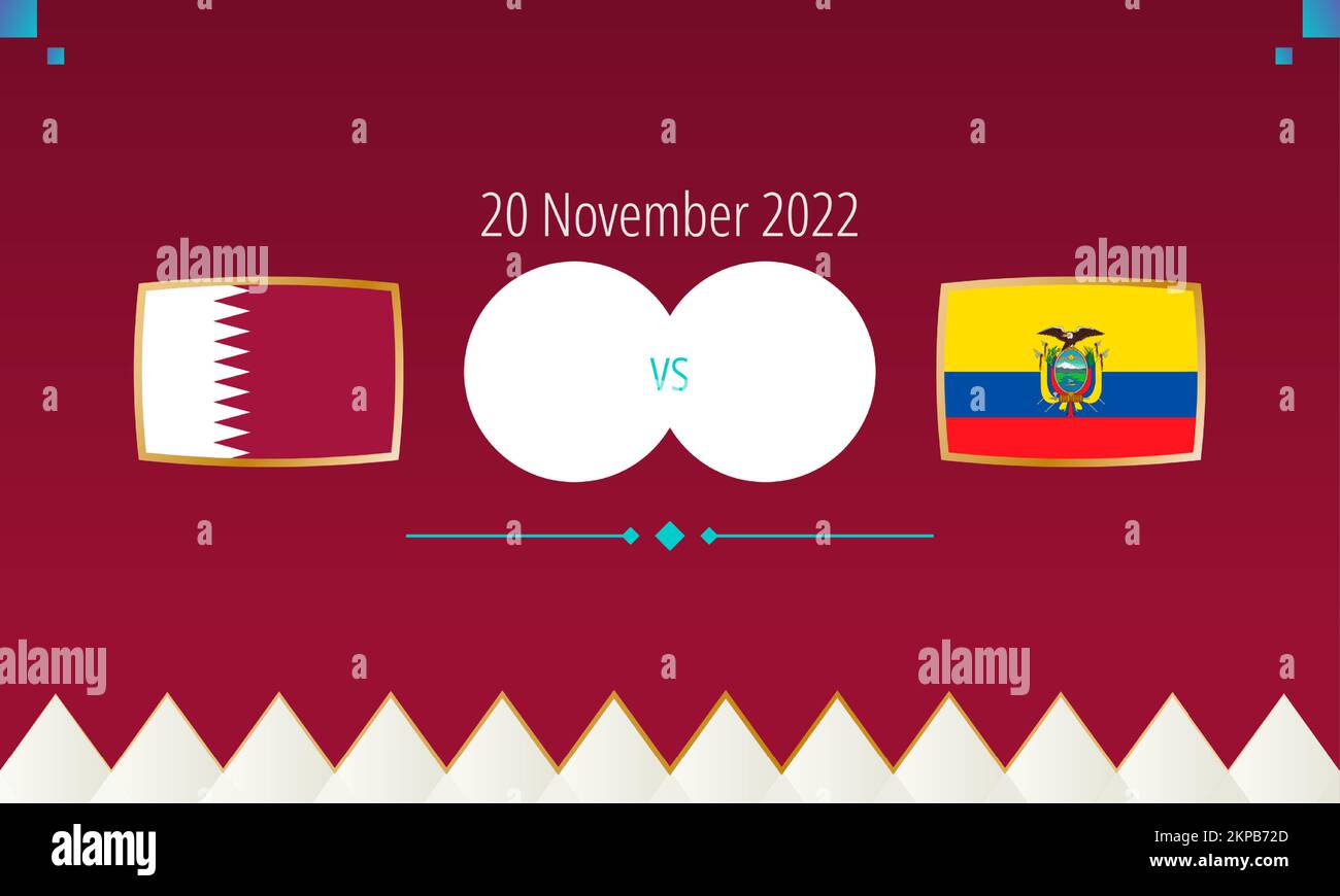 Qatar vs Ecuador football match, international soccer competition 2022 ...