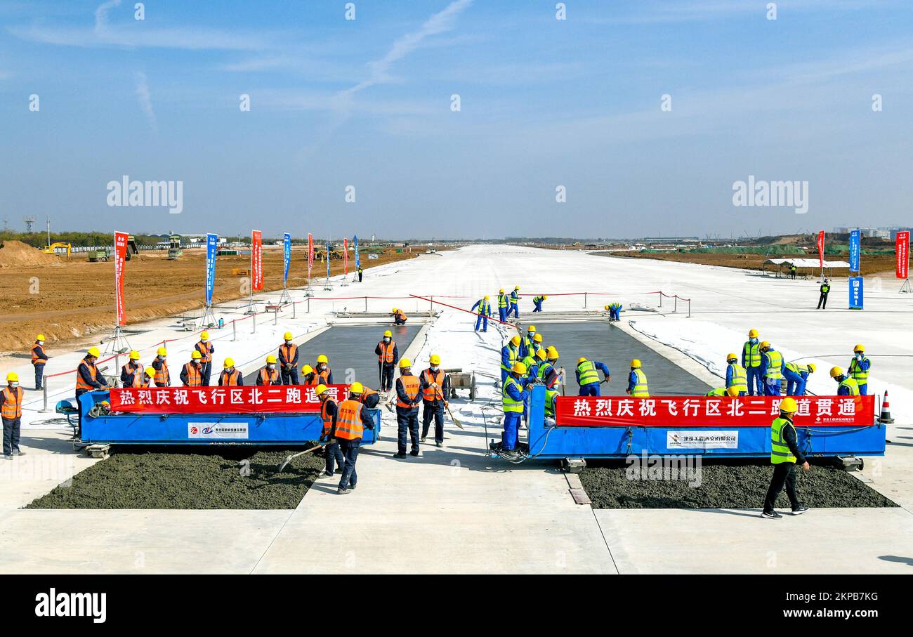 Aerial photo shows the second runway in the north of the airfield area ...