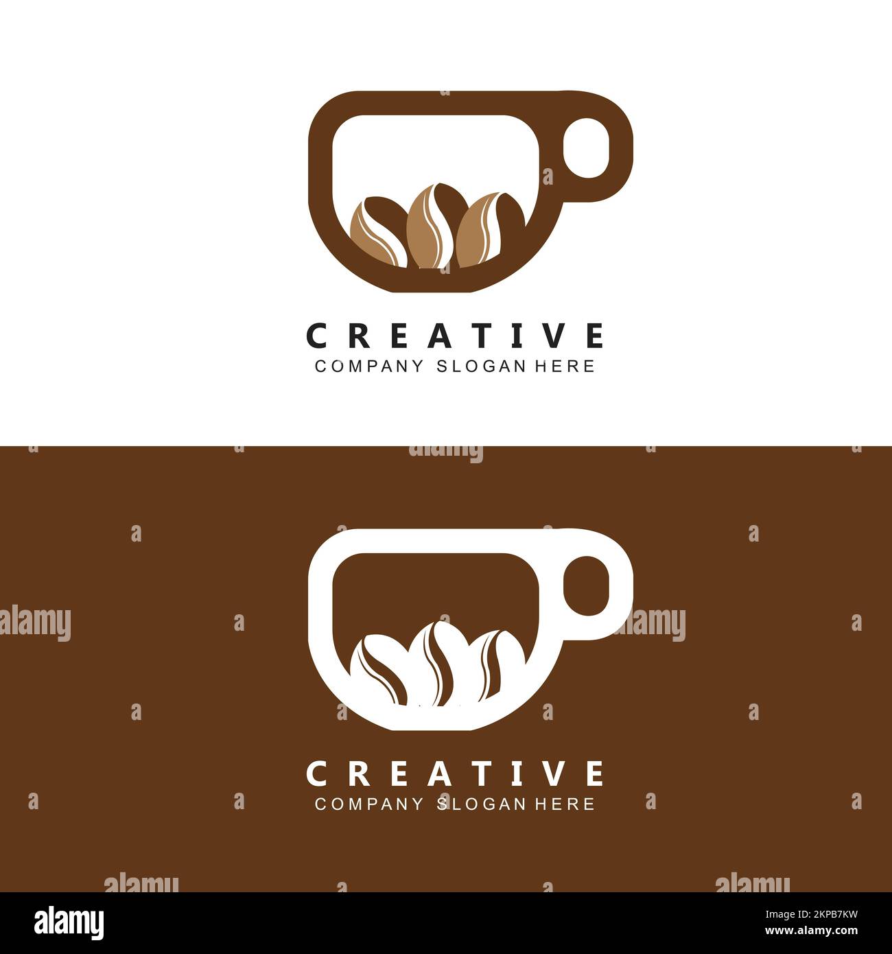 Coffee Logo Vector Caffeine Drink Symbol With Coffee Brown Color Design ...