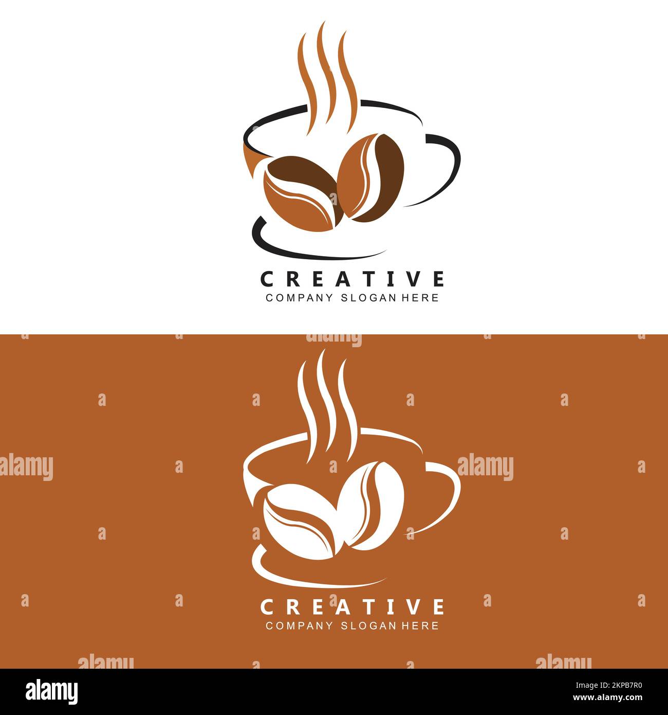 Coffee Logo Vector Caffeine Drink Symbol With Coffee Brown Color Design For Restaurant Cafe And