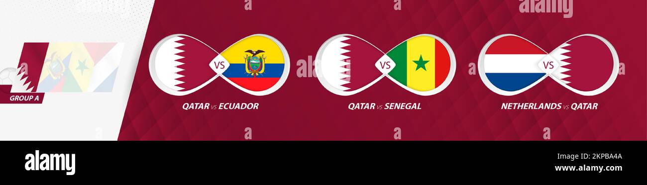 Qatar national team matches in group A, football competition 2022, all ...