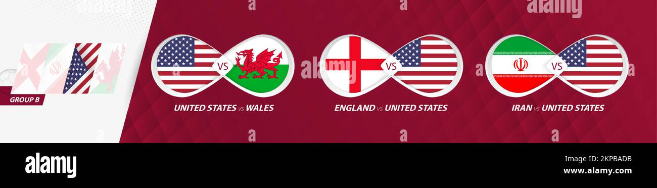 USA national team matches in group B, football competition 2022, all ...